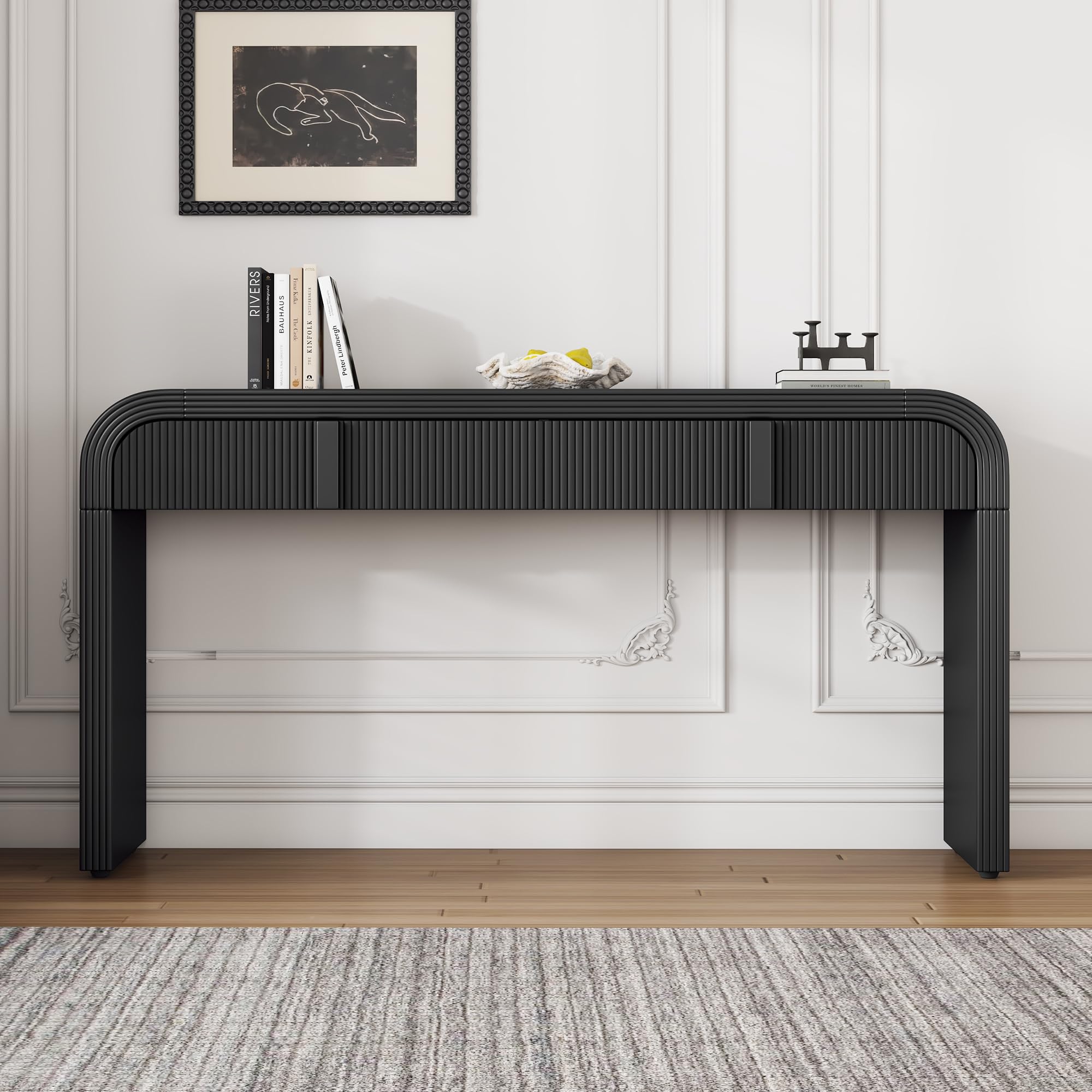 Amazon.com: Unique Modern Rounded Silhouette and Smooth Surface Console ...