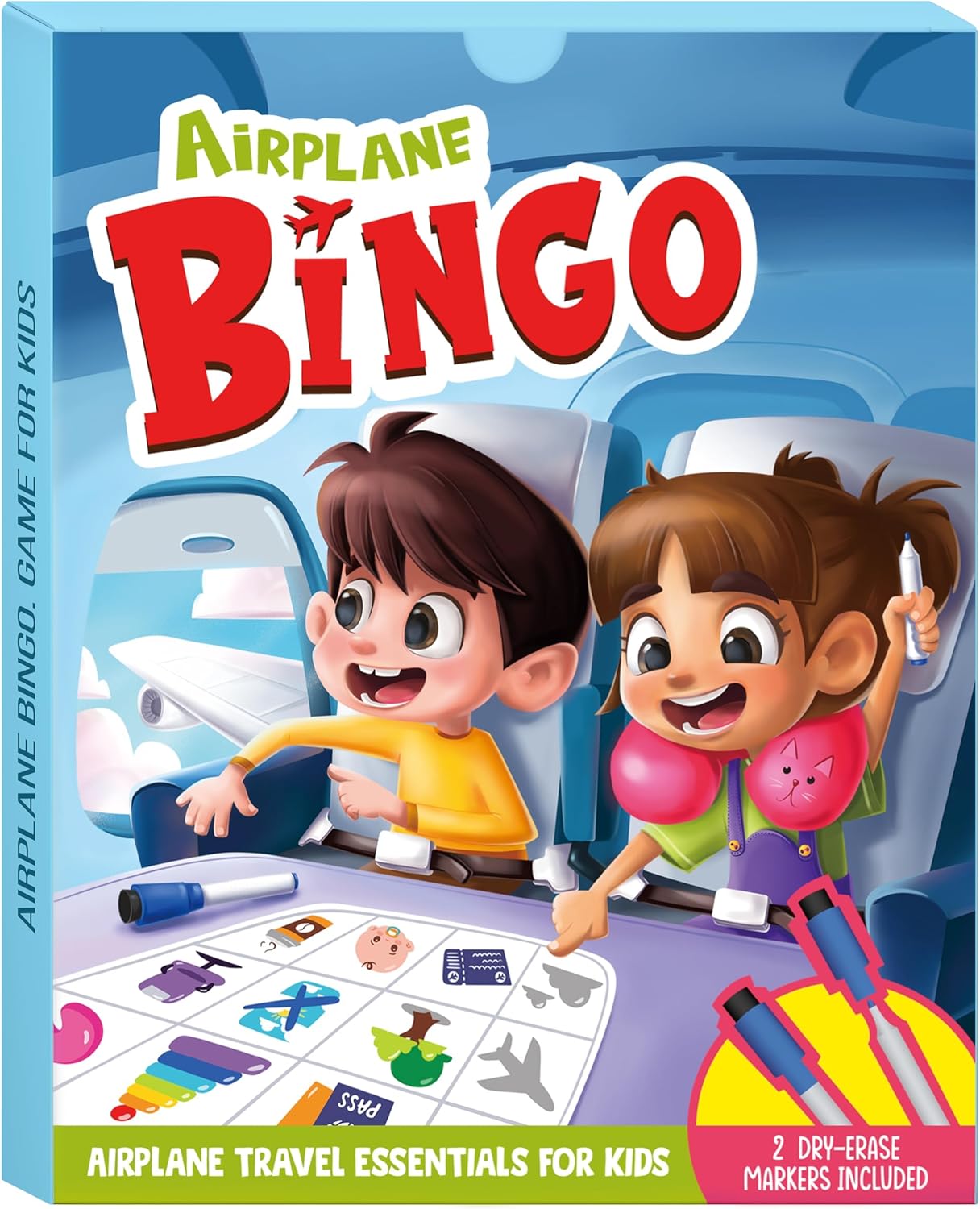 Amazon.com: WELL BALANCED Airplane Games - Airplane Bingo Travel ...