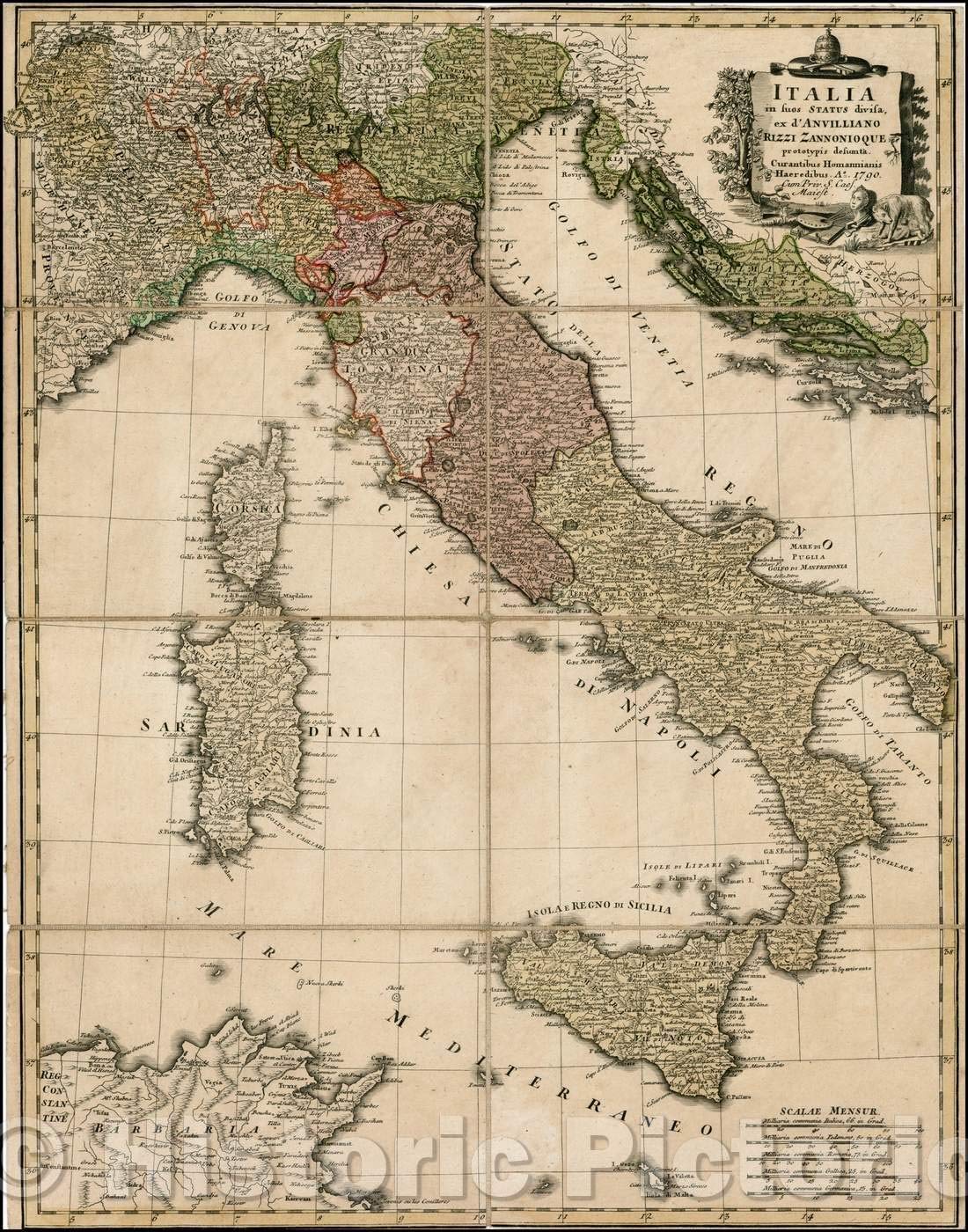 Map Of Italy And Malta Antique Map MALTA GOZO SICILY SARDINIA S ITALY