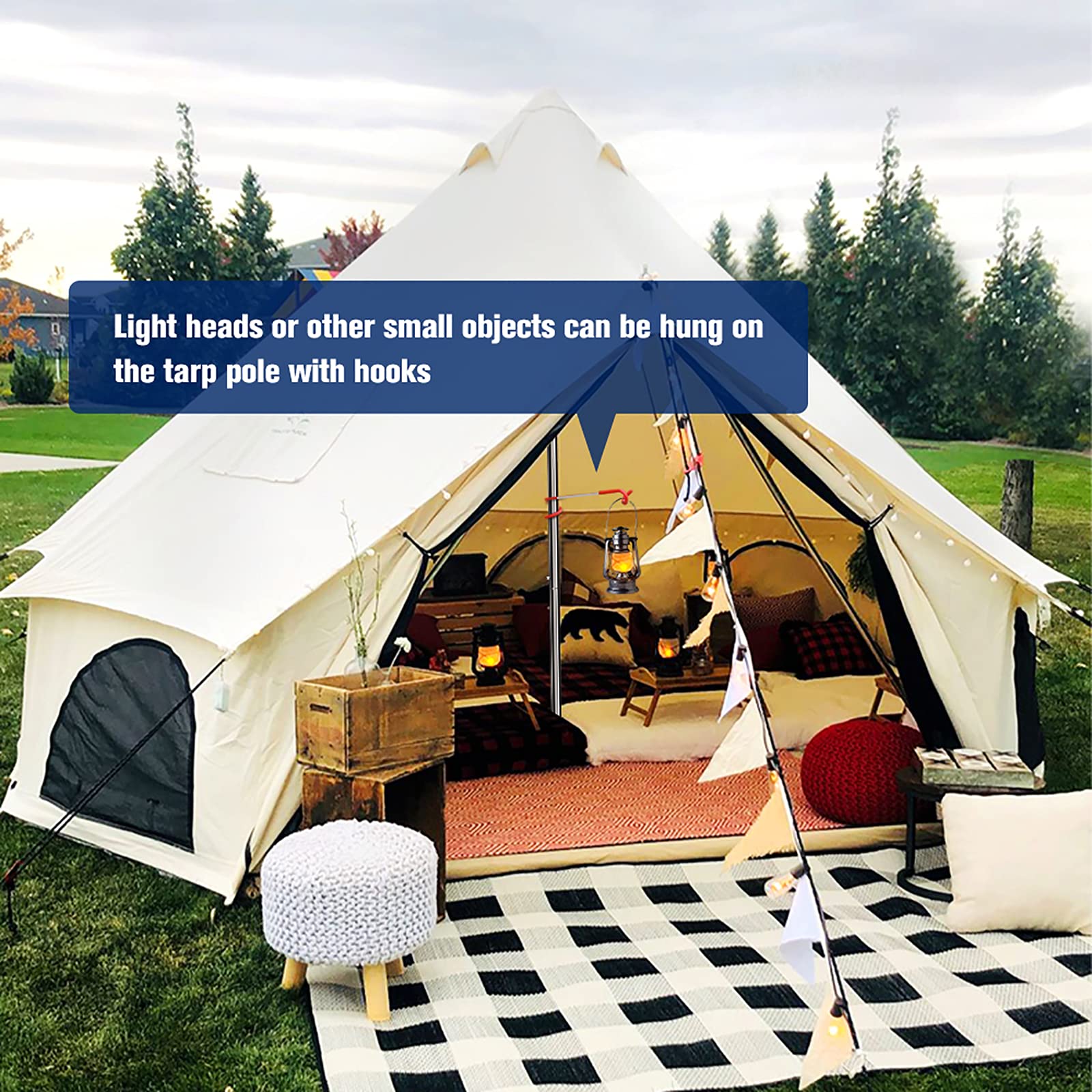 Snapklik.com : Telescoping Tent Poles Tarp Poles Adjustable Stainless ...