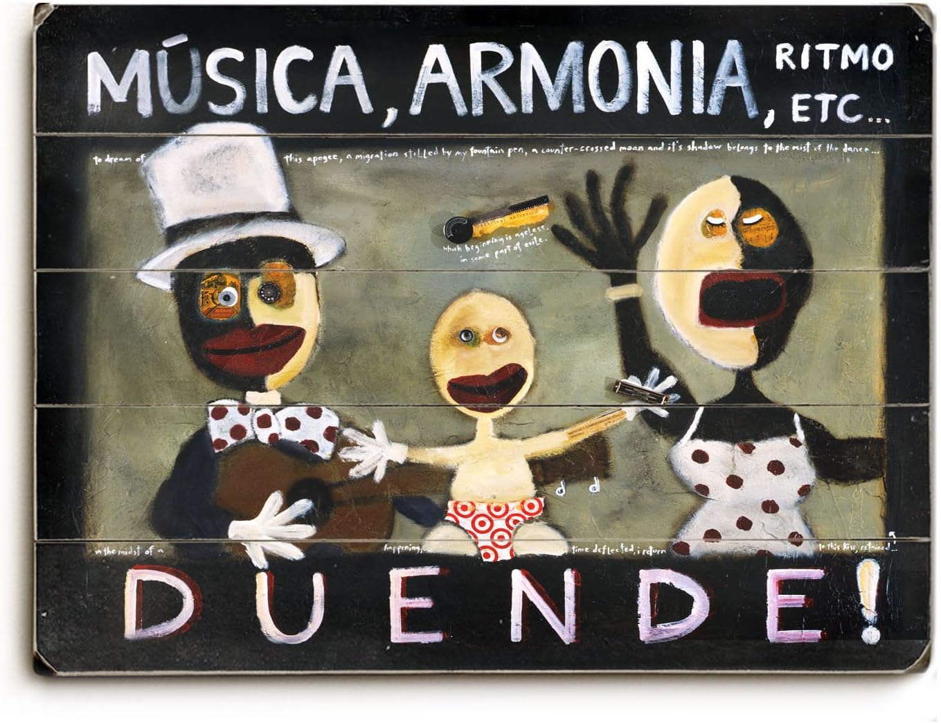 Amazon.com: Musica, Armonia by Artist Tim Weldon 25"x34" Planked Wood ...