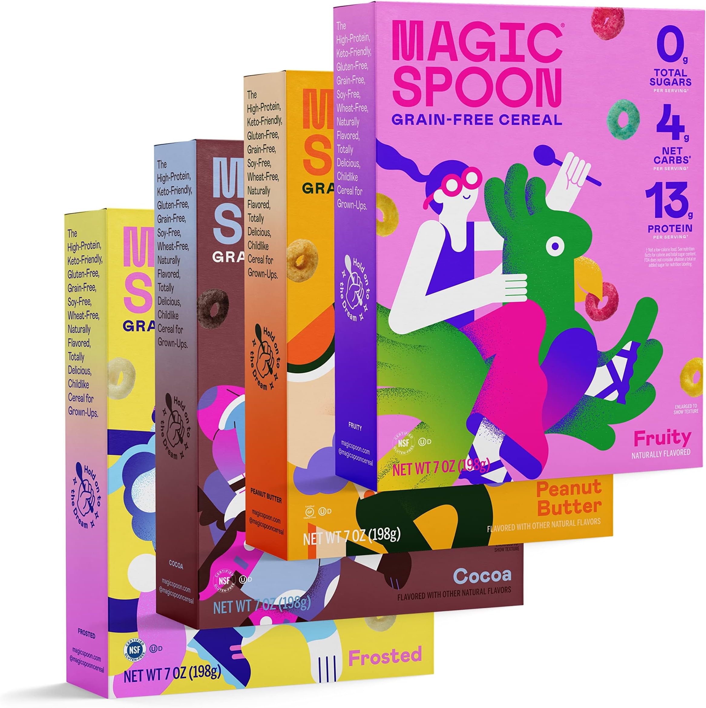 Amazon.com: Magic Spoon Cereal, Variety 4-Pack of Cereal - Keto & Low ...