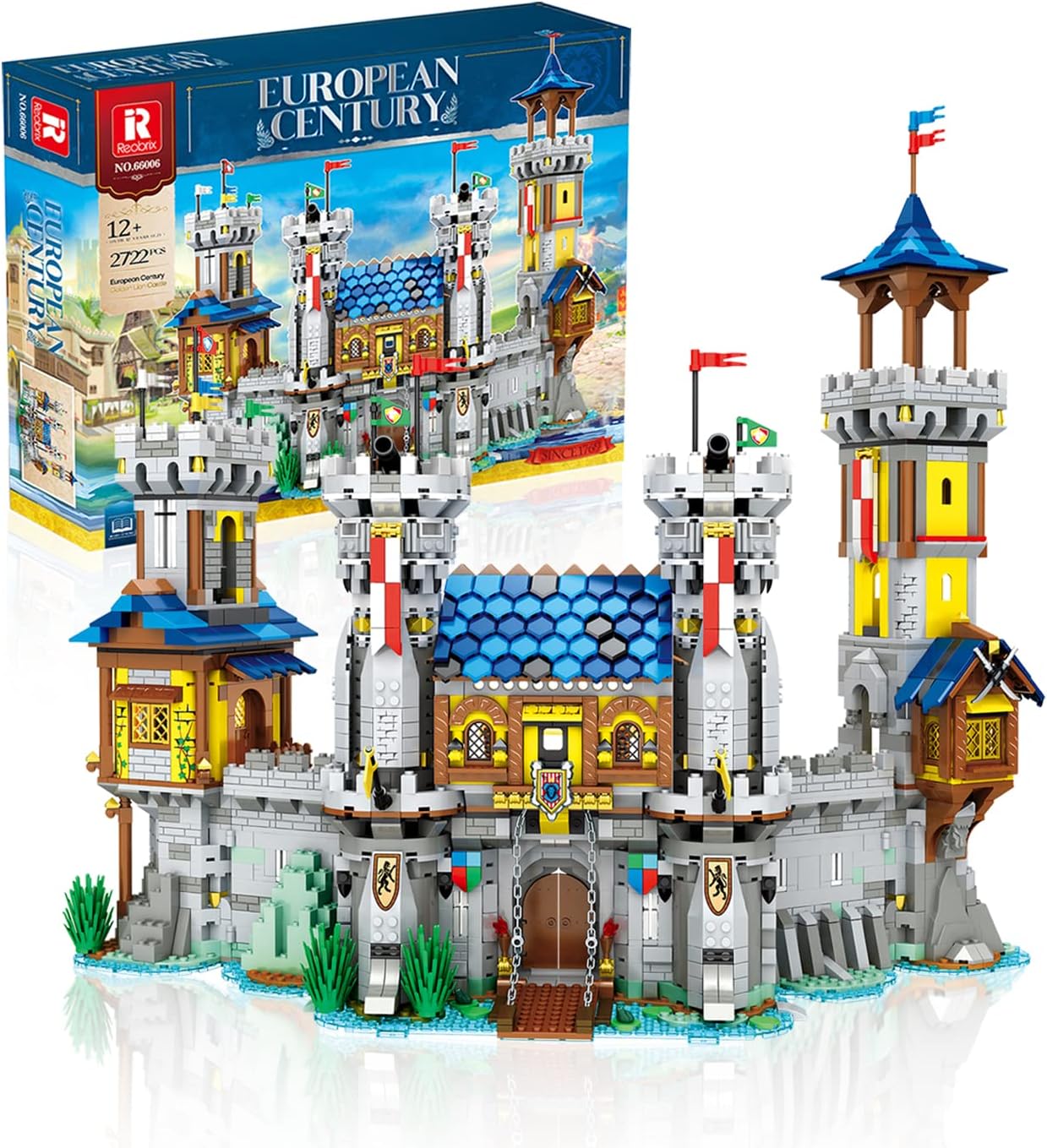 Reobrix 66006 Golden Lion Castle Building Blocks Set, Original Building ...