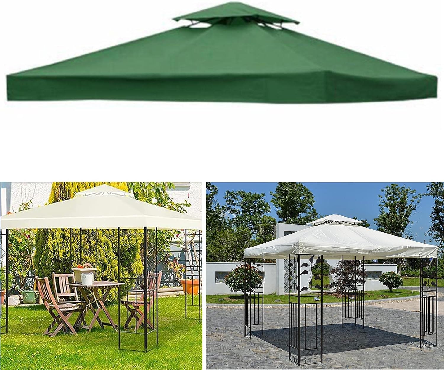 Amazon.com: FAXIOAWA 3x3m Canopy Replacement Top Only Double Tiered ...