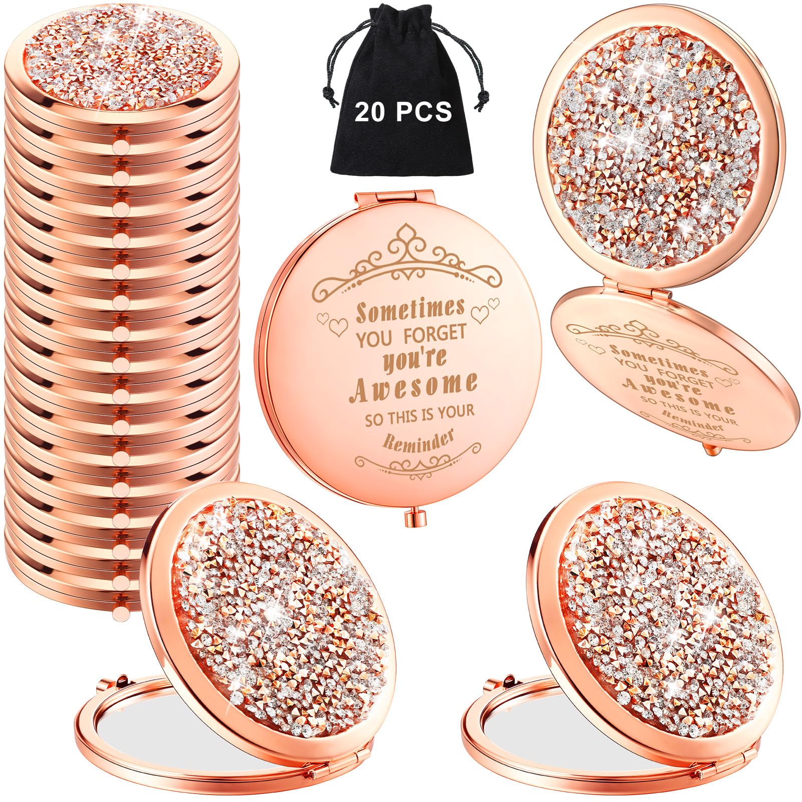 Amazon.com: Cindeer 20 Pcs Small Compact Mirror Folding Pocket Makeup ...