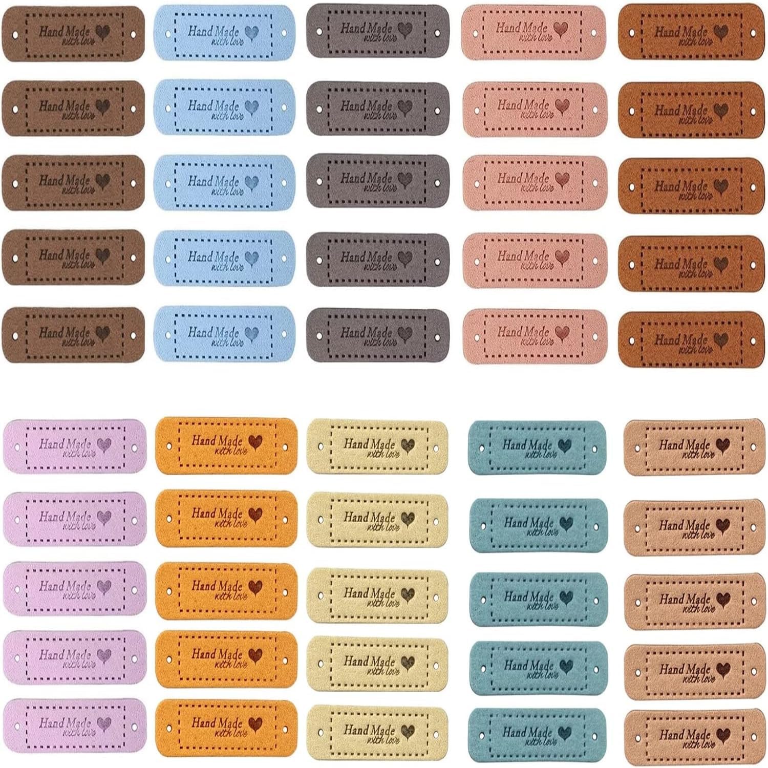 SEWACC 100pcs Handmade Label Clothes Fabric Labels Handmade Sewing ...