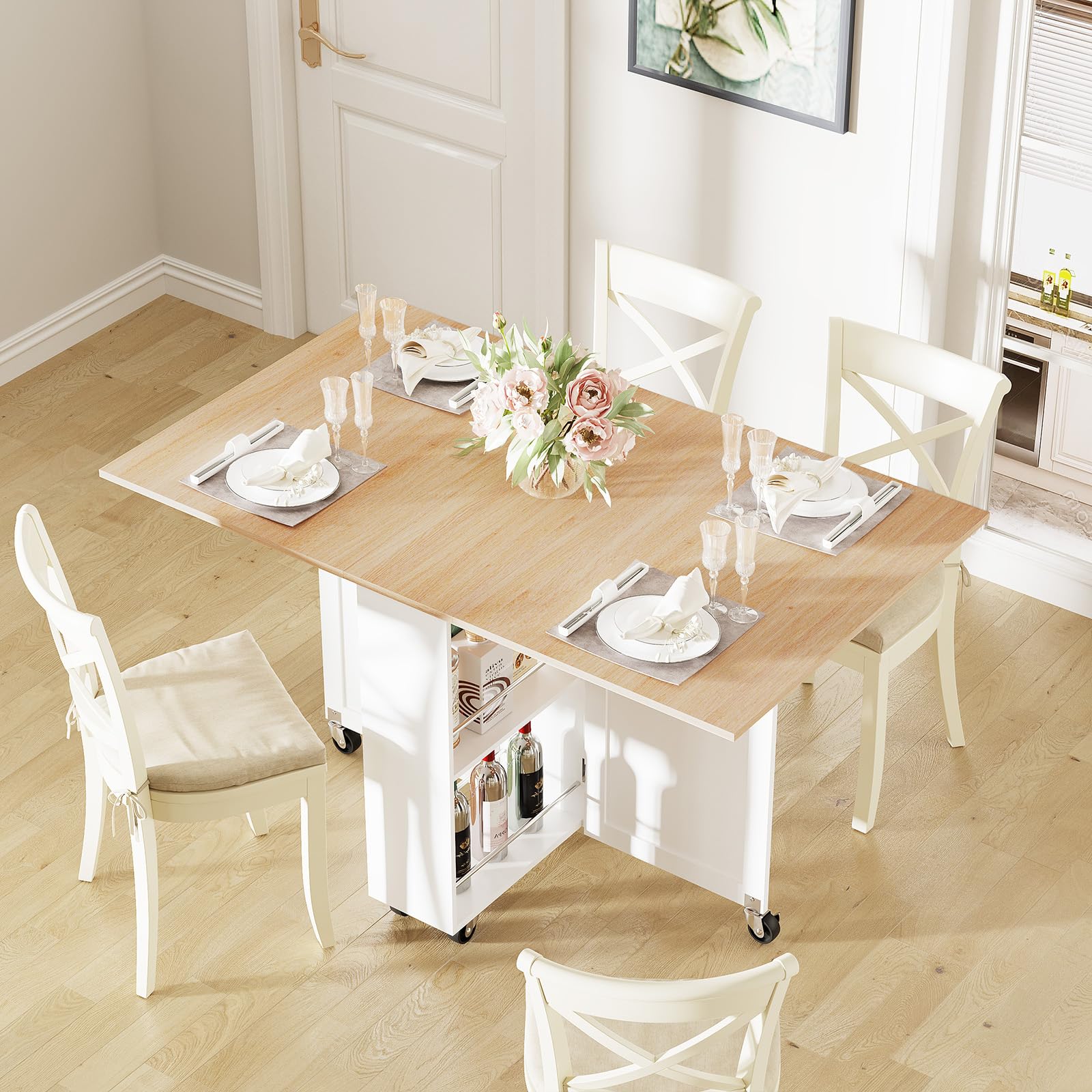 Amazon.com - 3imothrix Folding Dining Table, Versatile Foldable Kitchen ...