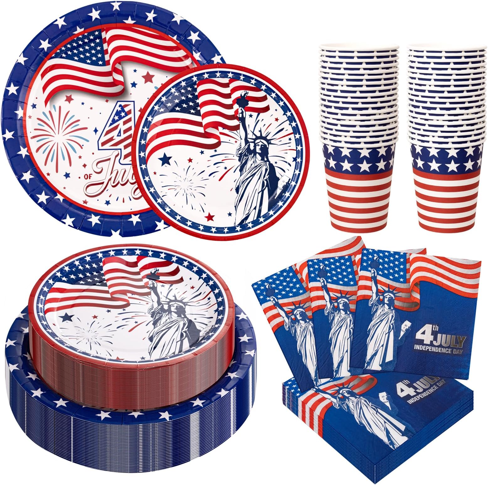 Amazon.com: 256 Pcs 4th of July Decorations Patriotic American Flag ...