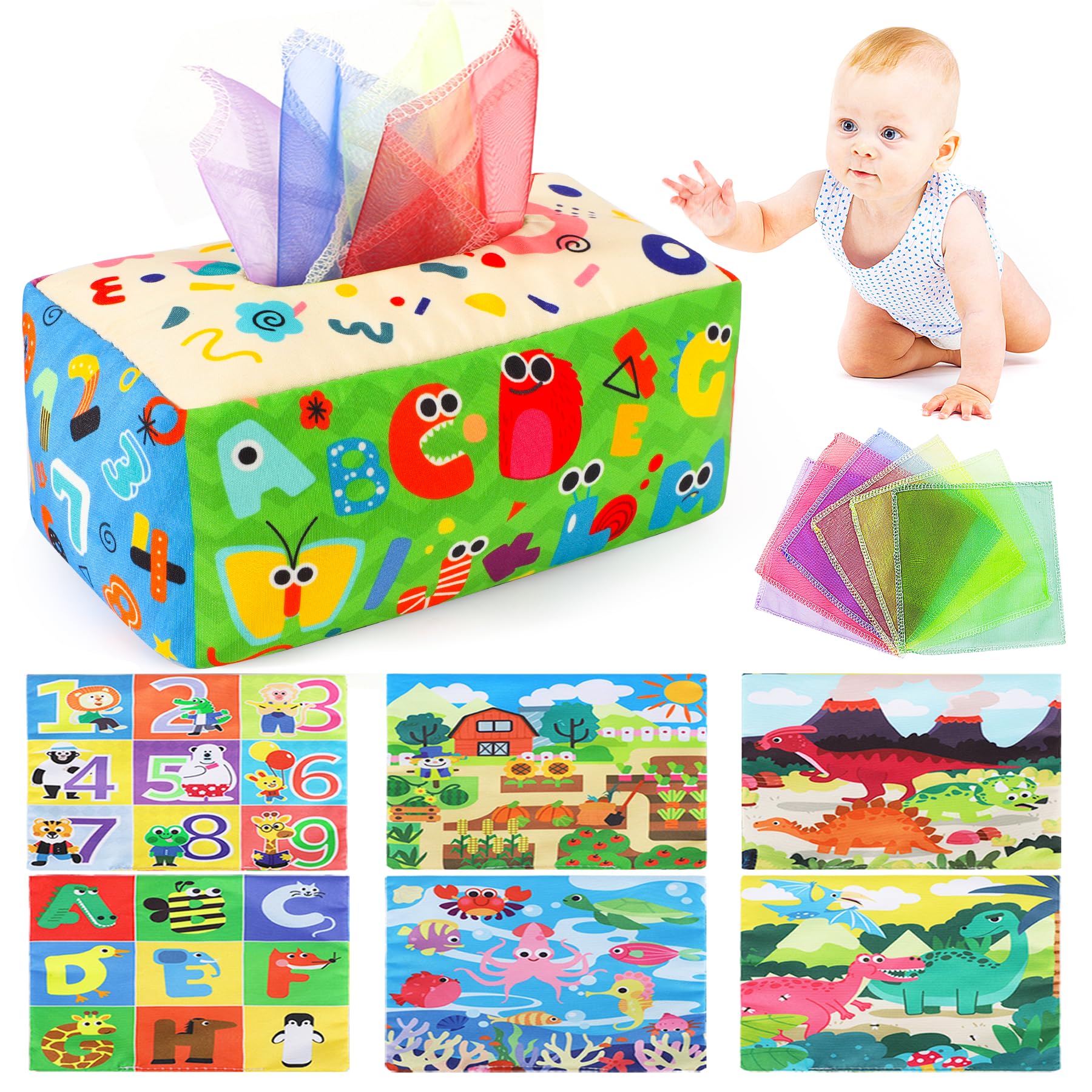 Amazon.com: URMYWO Baby Toys 6-12 Months, Baby Tissue Box Toy ...