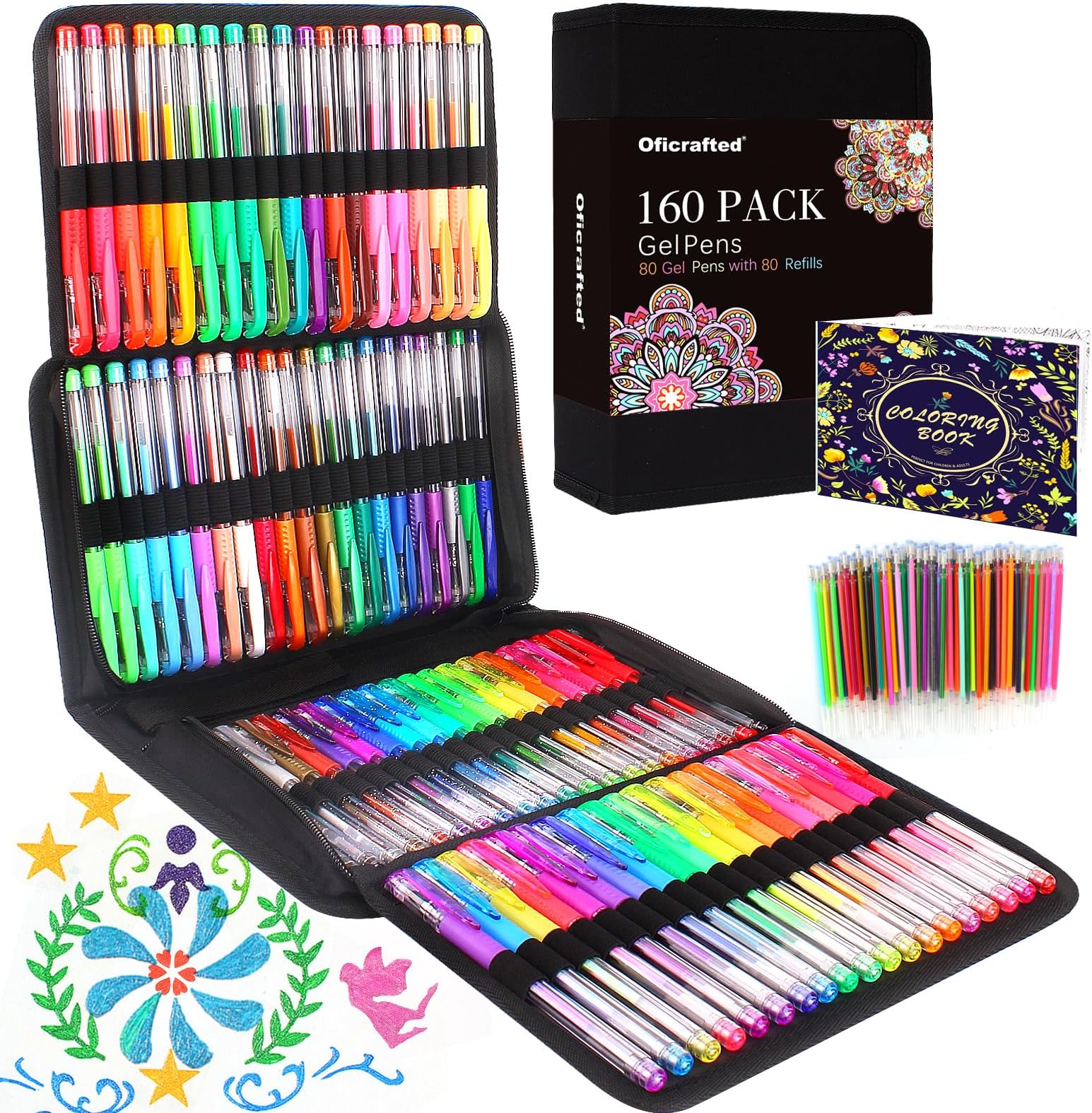 Amazon.com : LIULIUCAI 156 Coloring Artist Gel Pens And 18 Pack Mixing ...