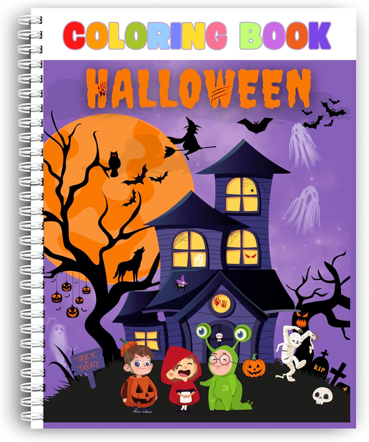 Amazon.com: Halloween Coloring Book for Kids. Spooky but Cute Halloween ...