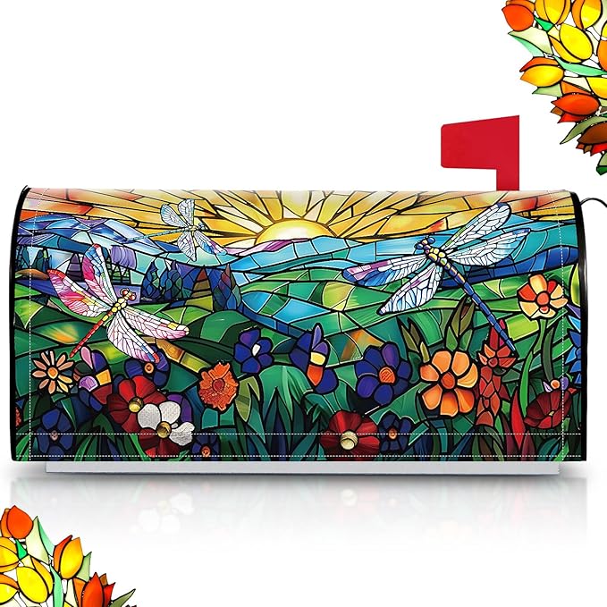 Amazon.com: Tiamon Dragonfly Mailbox Covers Magnetic Spring Summer ...