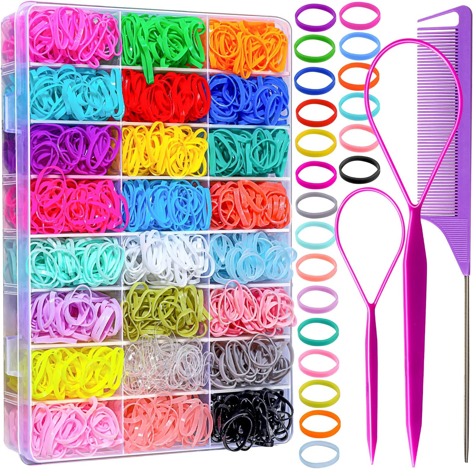 Amazon.com : YGDZ 4000pcs Elastic Hair Bands, Clear Hair Elastics Small ...