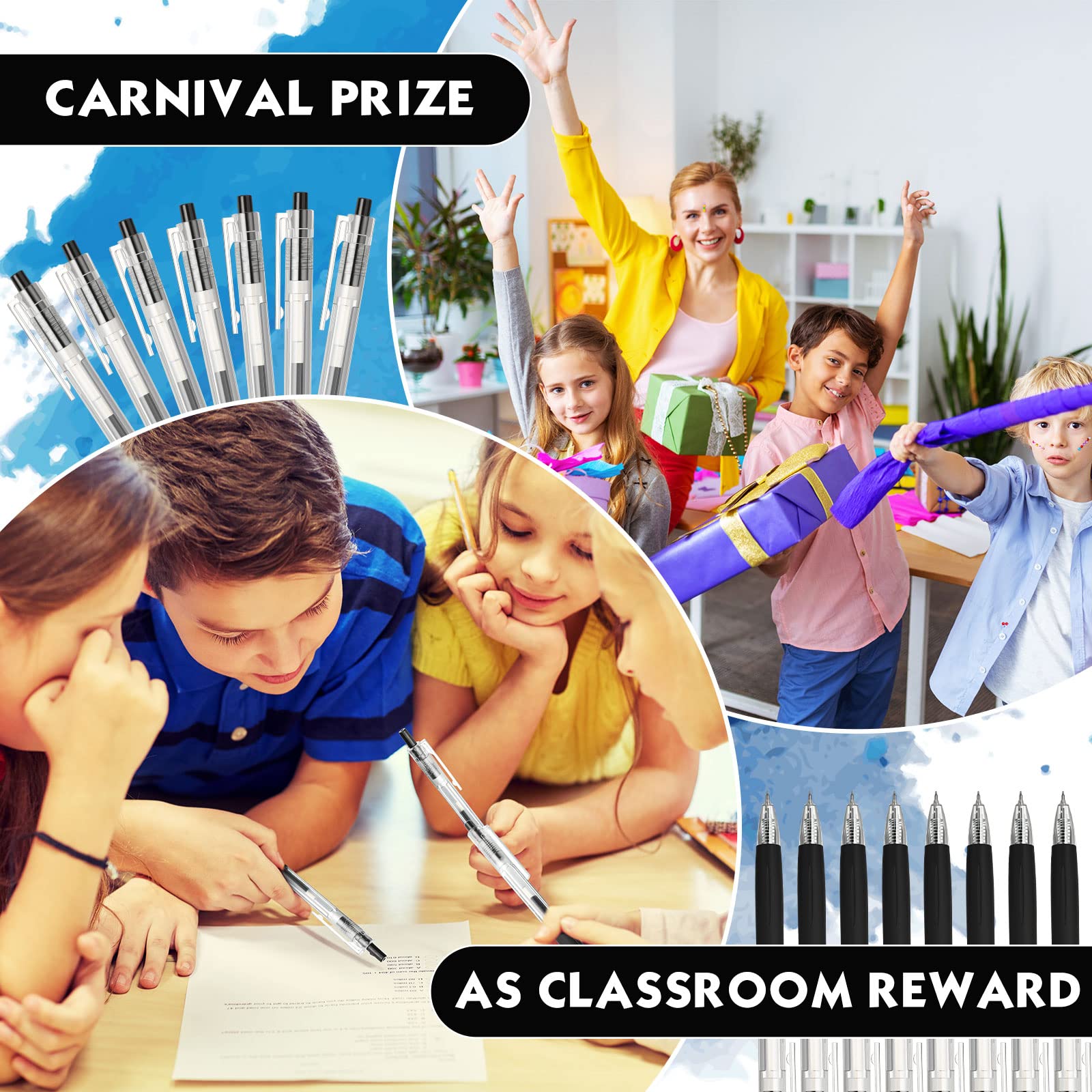 Snapklik.com : 400 Count Pens Bulk Black Retractable Ballpoint Pens ...