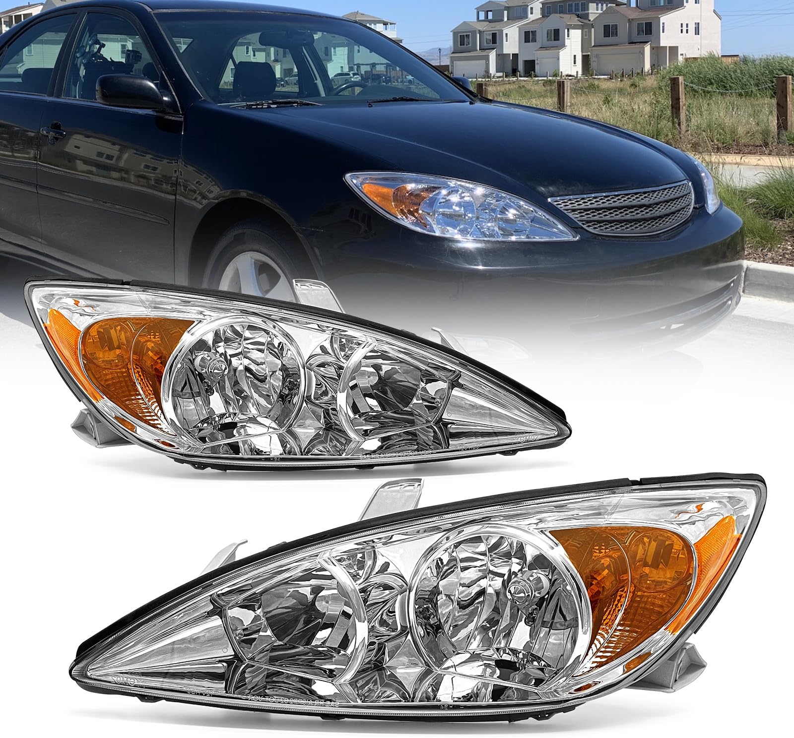 Amazon.com: ROADEAL Headlights Assembly Compatible with 2002 2003 2004 ...