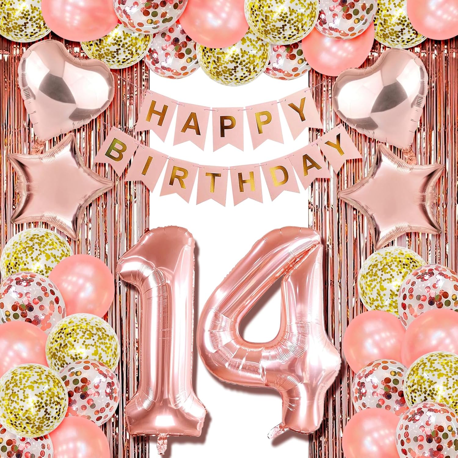 Amazon.com: 14th Birthday Decorations For Girls Happy 14 Birthday ...
