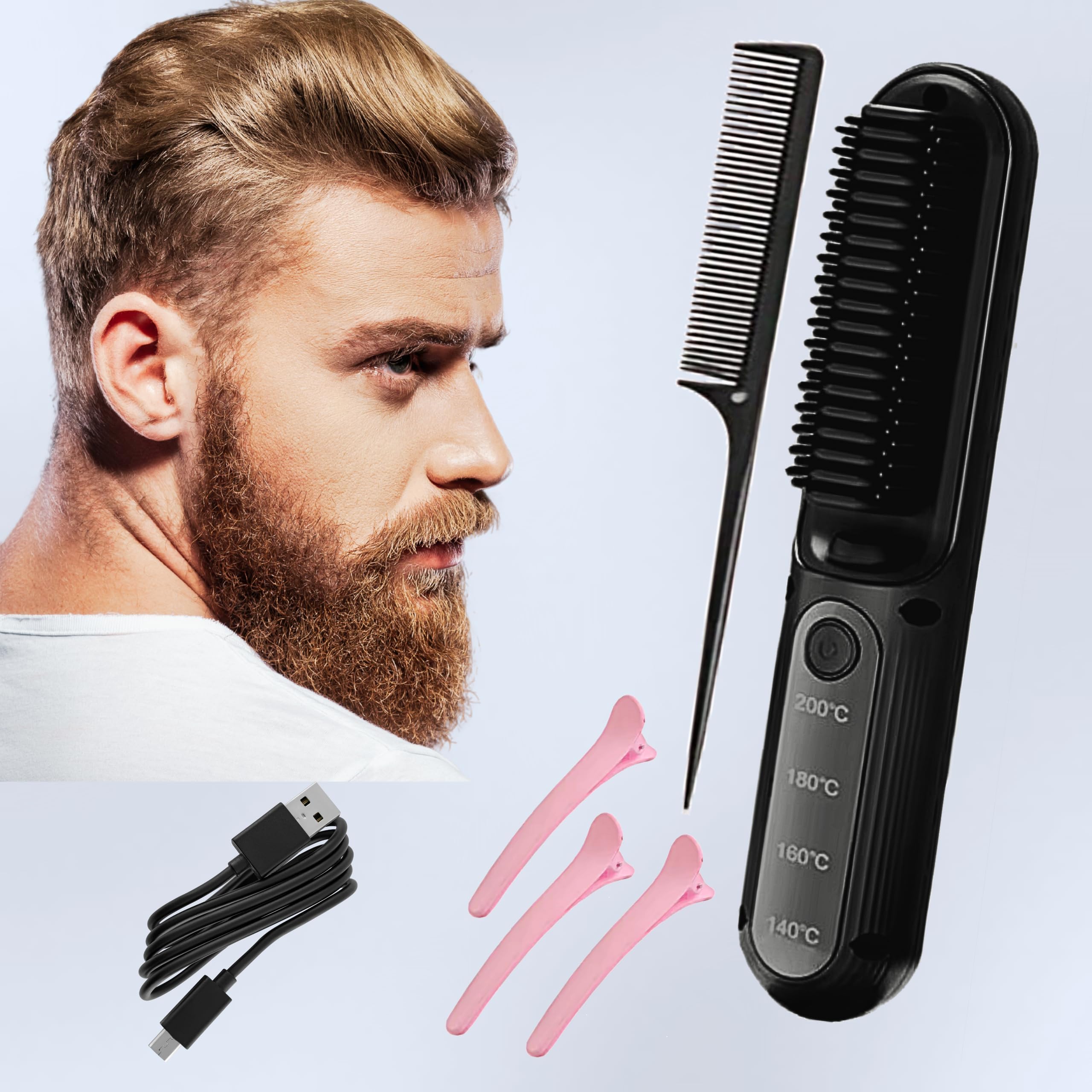 Amazon.com : IonGlow Mini Cordless Hair Straightener Brush – USB ...
