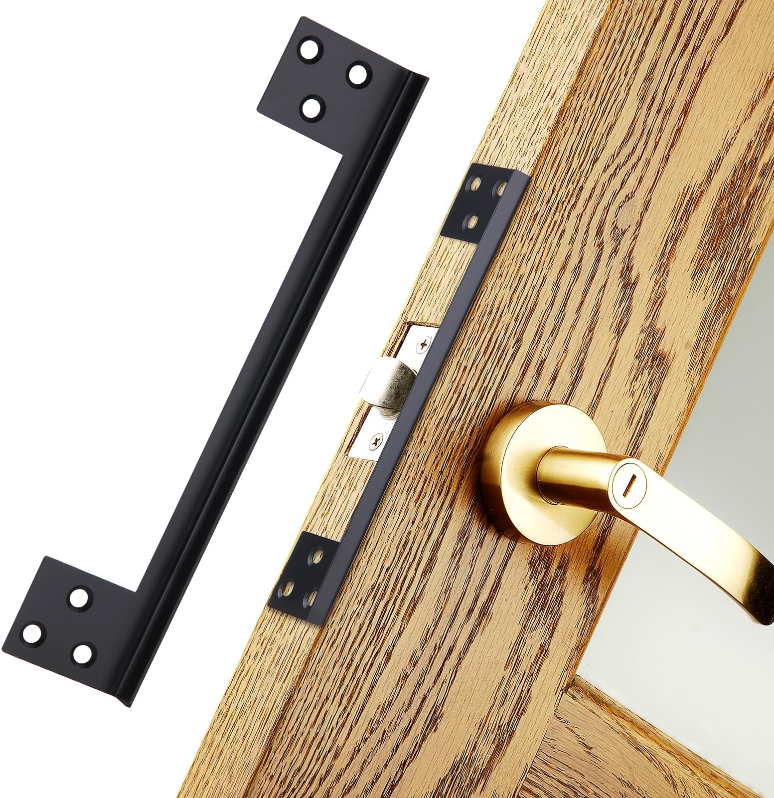 MOSECYOU Outswing Door Latch Guard Plates, Latch Shield, Protector ...