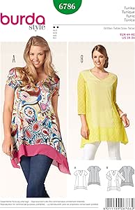 Amazon.com: Burda Sewing Pattern, 6786 - Tunic Plus Size-Easy : Arts ...