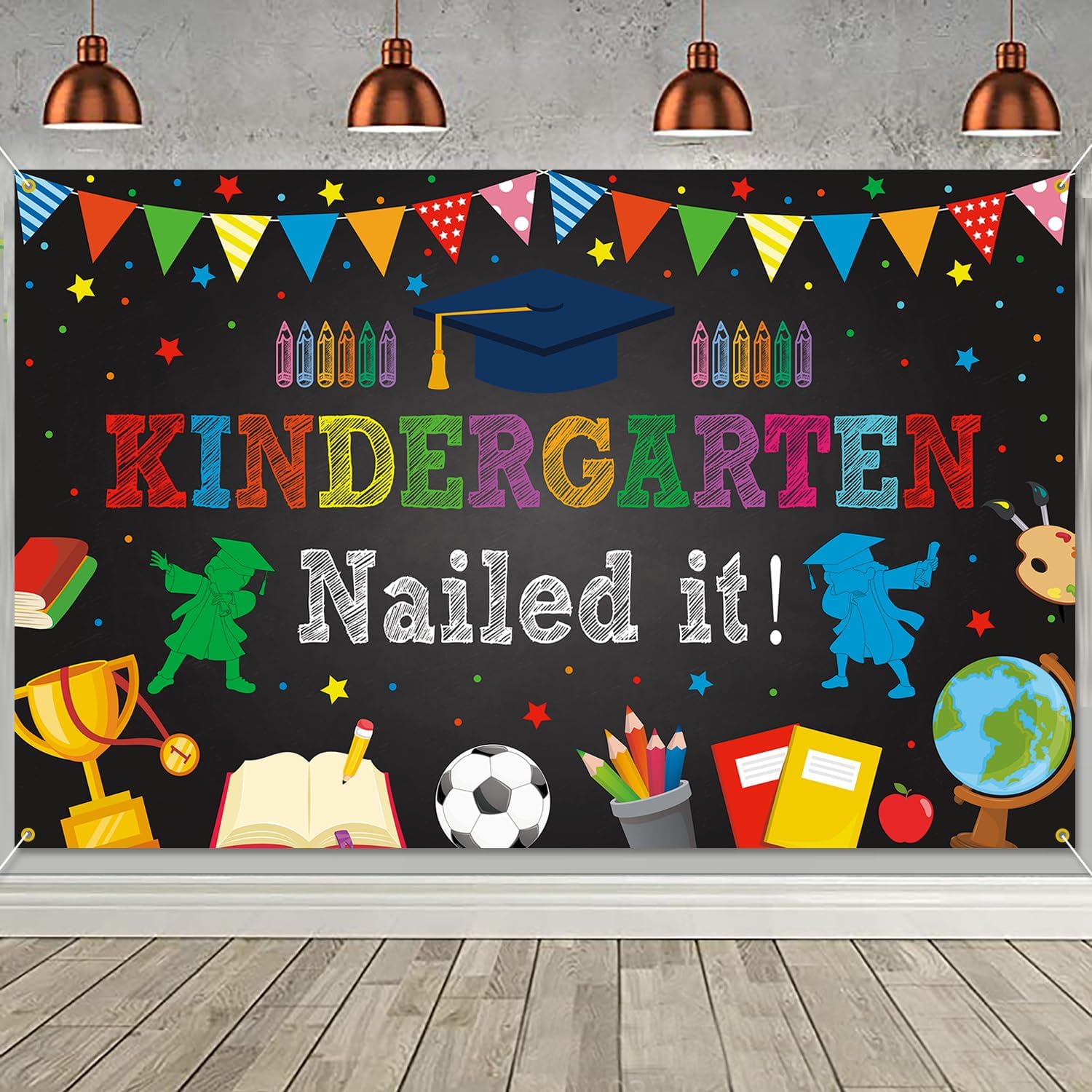 Amazon.com: Kindergarten Nailed It Backdrop Banner Kindergarten ...