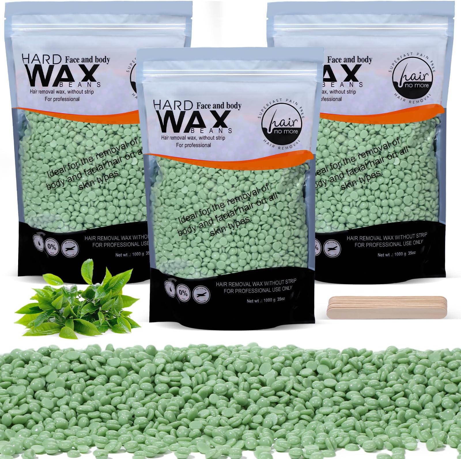 Amazon.com : Geosar 3 Pack Hard Wax Beads, 6.6 lb Waxing Beads with 50 ...