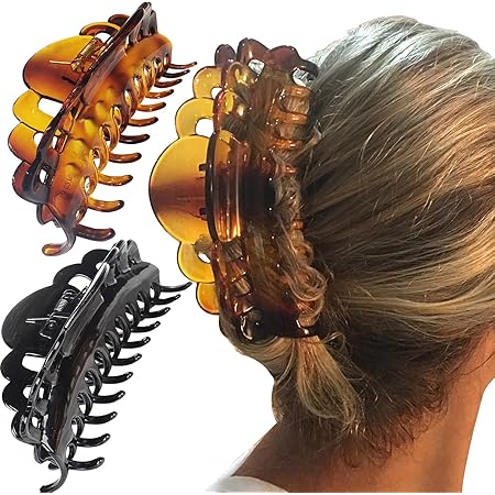 Amazon.com : ACCGLORY Ex-Large Plastic Hair Claw Clips for Women Big ...