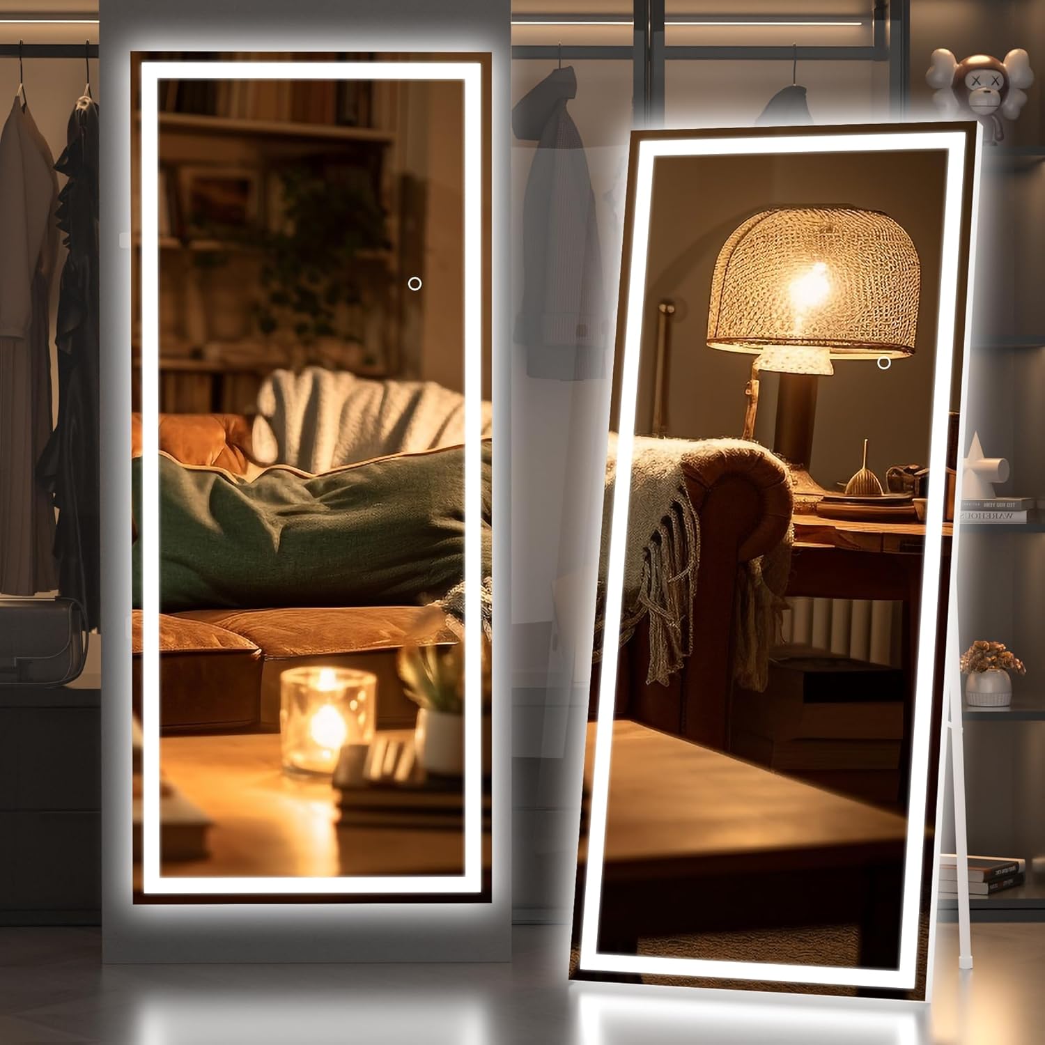 Amazon.com: Hasipu Full Length Mirror with Lights, 67" x 24" LED ...