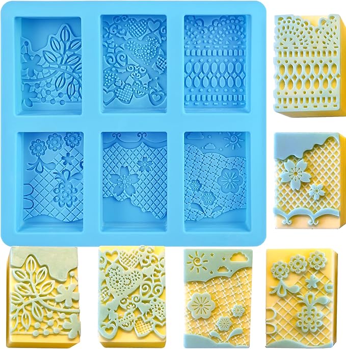 Amazon.com: Silicone Soap Molds, 3D Detailed Flower Soap Mold ...