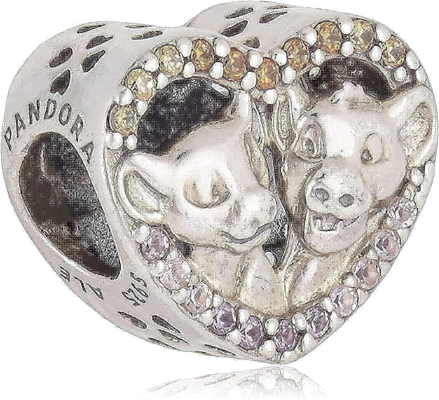 Amazon.com: PANDORA Disney, Sparkling Simba & Nala Heart: Clothing ...