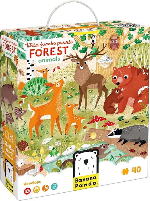 Amazon.com: Wild Jumbo Puzzle Forest Animals 3+ Floor Puzzle : Banana ...