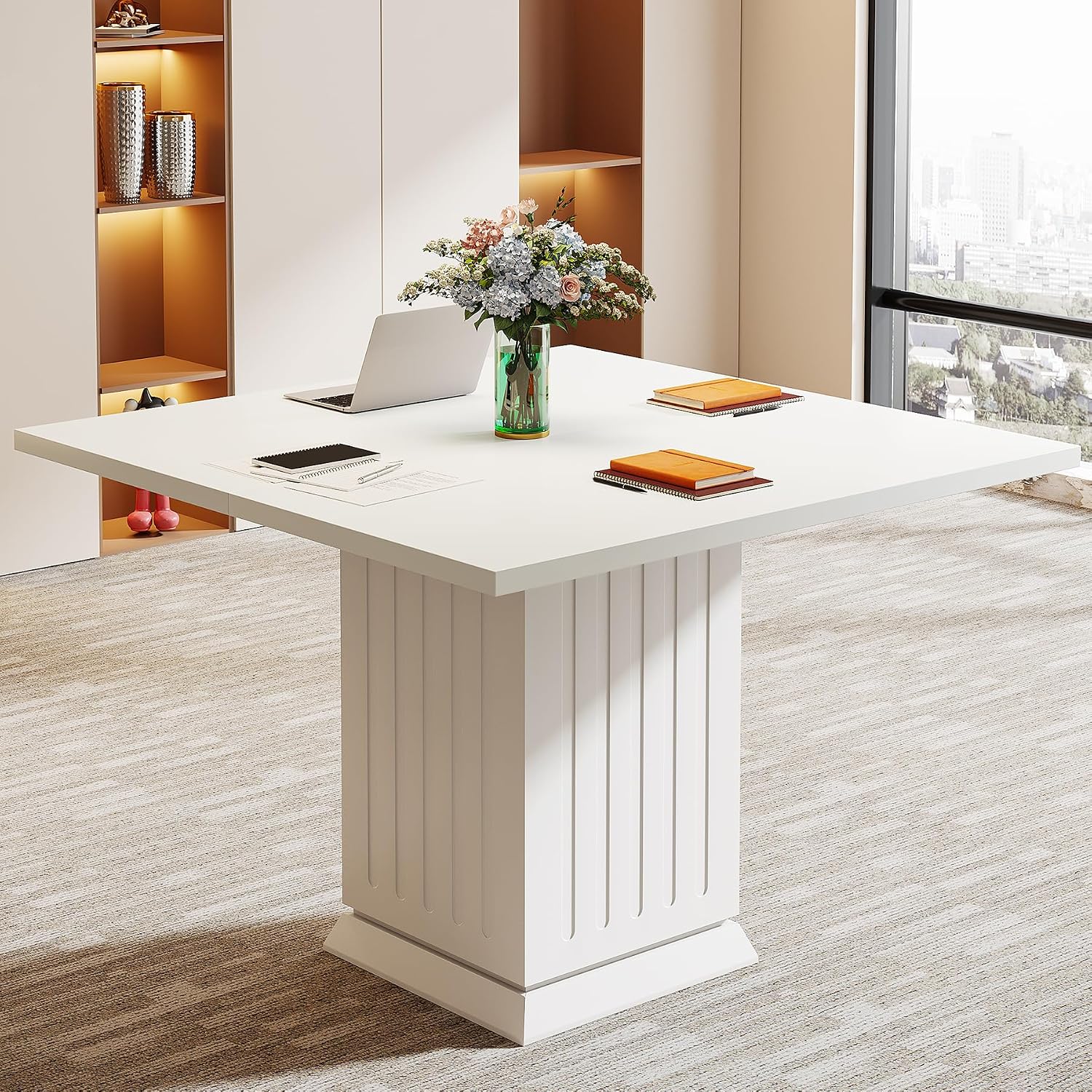 Amazon.com: Tribesigns Square Conference Table, Modern 35.4-Inch Small ...