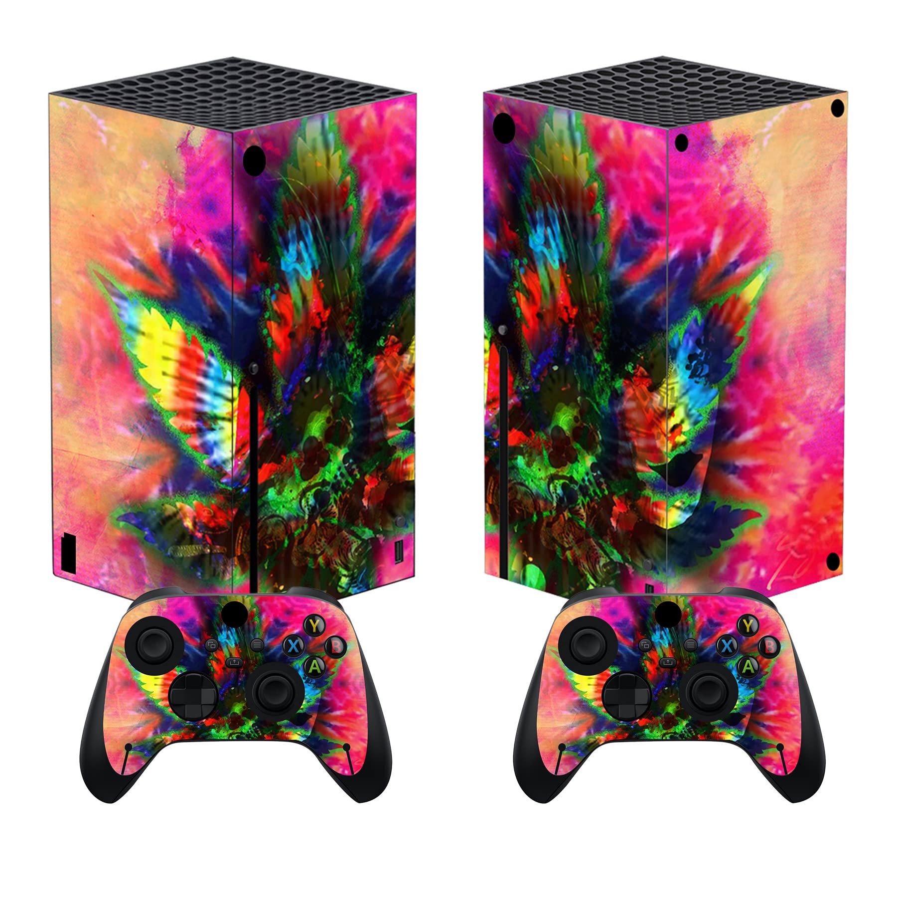Amazon.com: PlayVital Pink Colorful Leaf Custom Vinyl Skins for Xbox ...