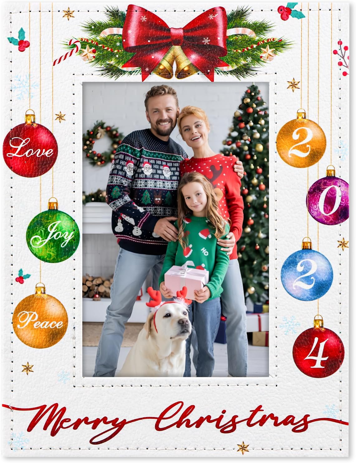 WaaHome Christmas Picture Frame 4x6 Christmas Frames 2024 Family Picture Frame Merry Christmas ...