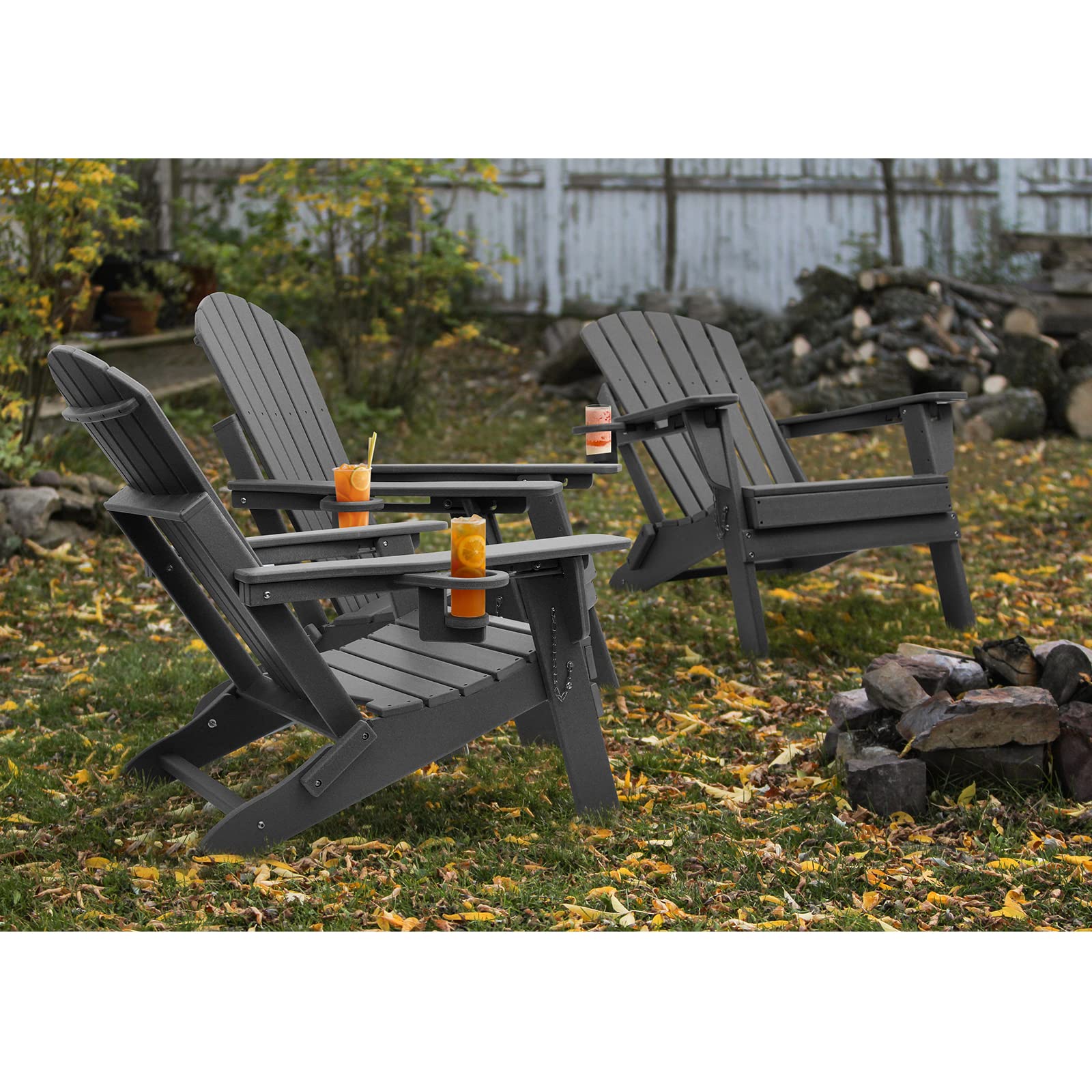 FUNBERRY Plastic Adirondack Chairs,Folding Adirondack Chairs,Adjustable ...