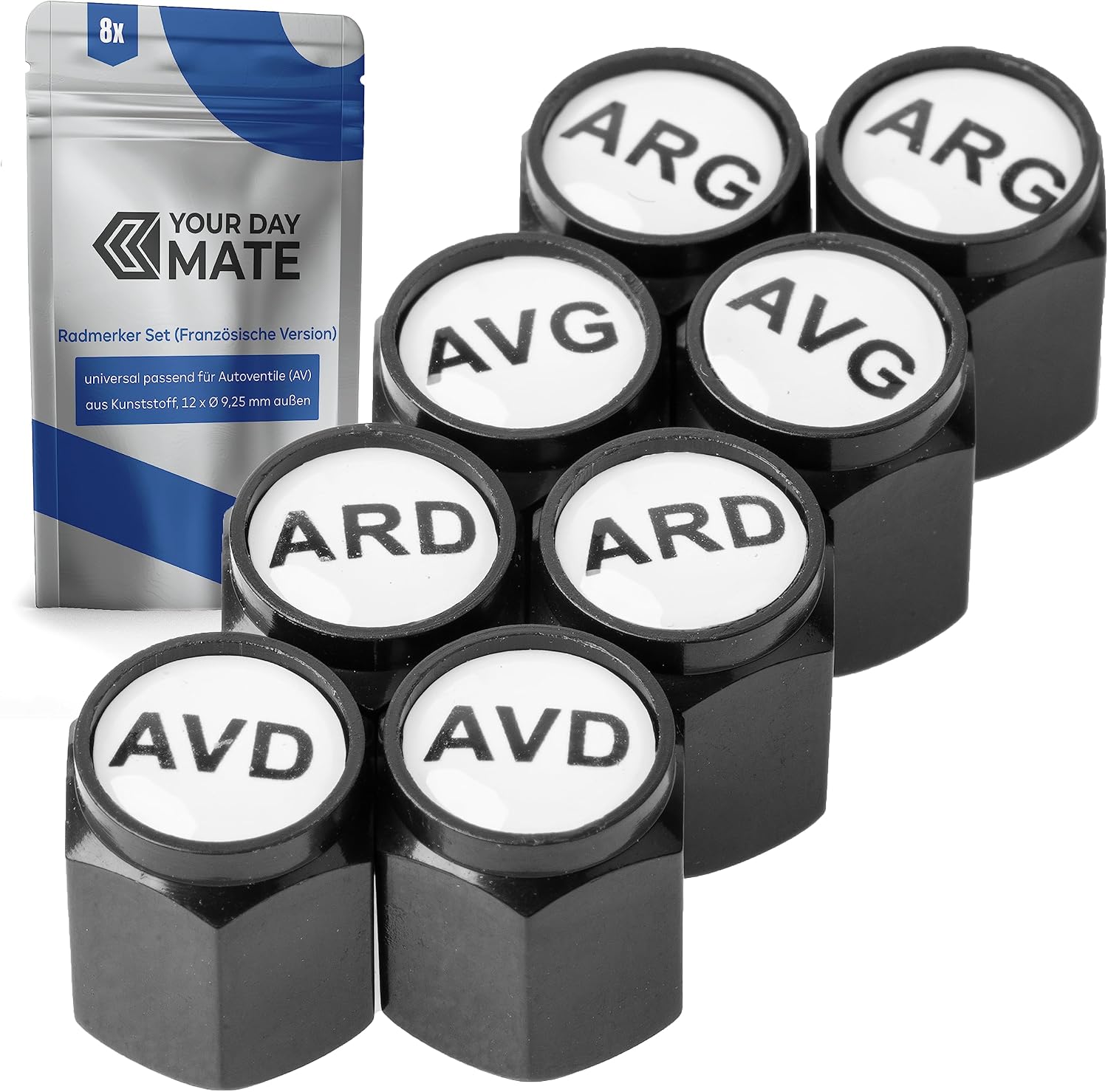 Amazon.fr : Bouchon de Valve en ABS, Lot de 8, Bouchons Noirs marqués ...