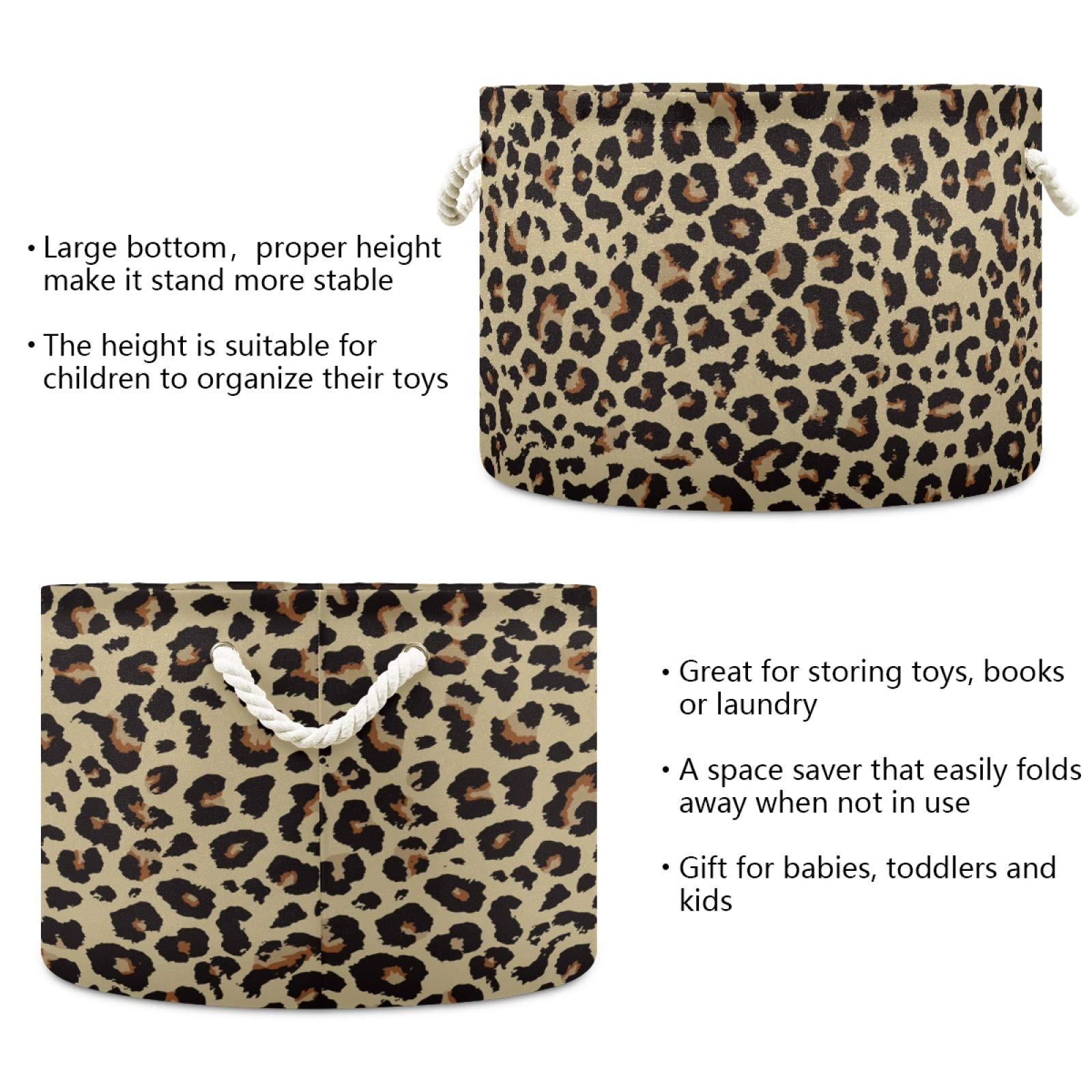 Snapklik.com : Cheetah Leopard Toy Storage Basket Animal Skin Storage ...