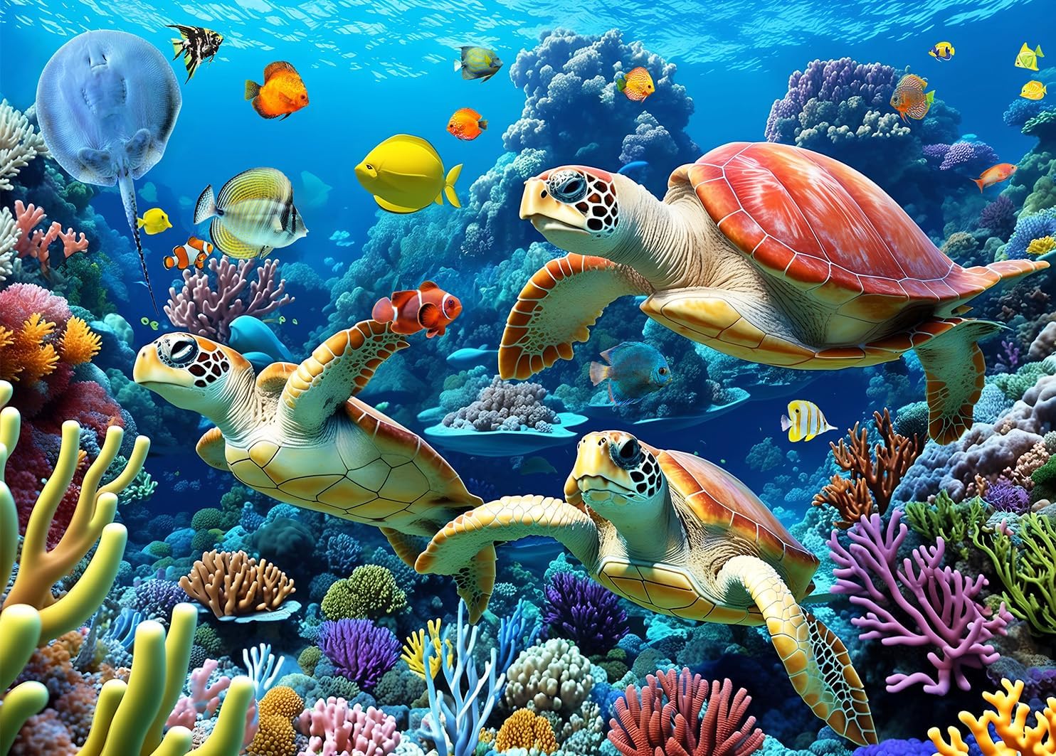 Amazon.com: 500 Piece Jigsaw Puzzle for Adults -Sea Turtle Jigsaw ...