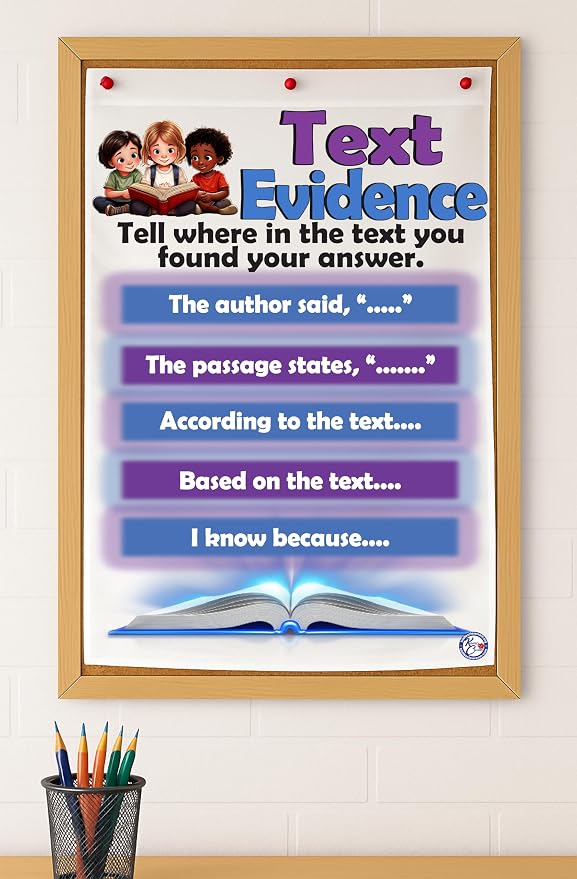 Amazon.com: Kristie's Classroom Text Evidence Anchor Chart, printed on ...