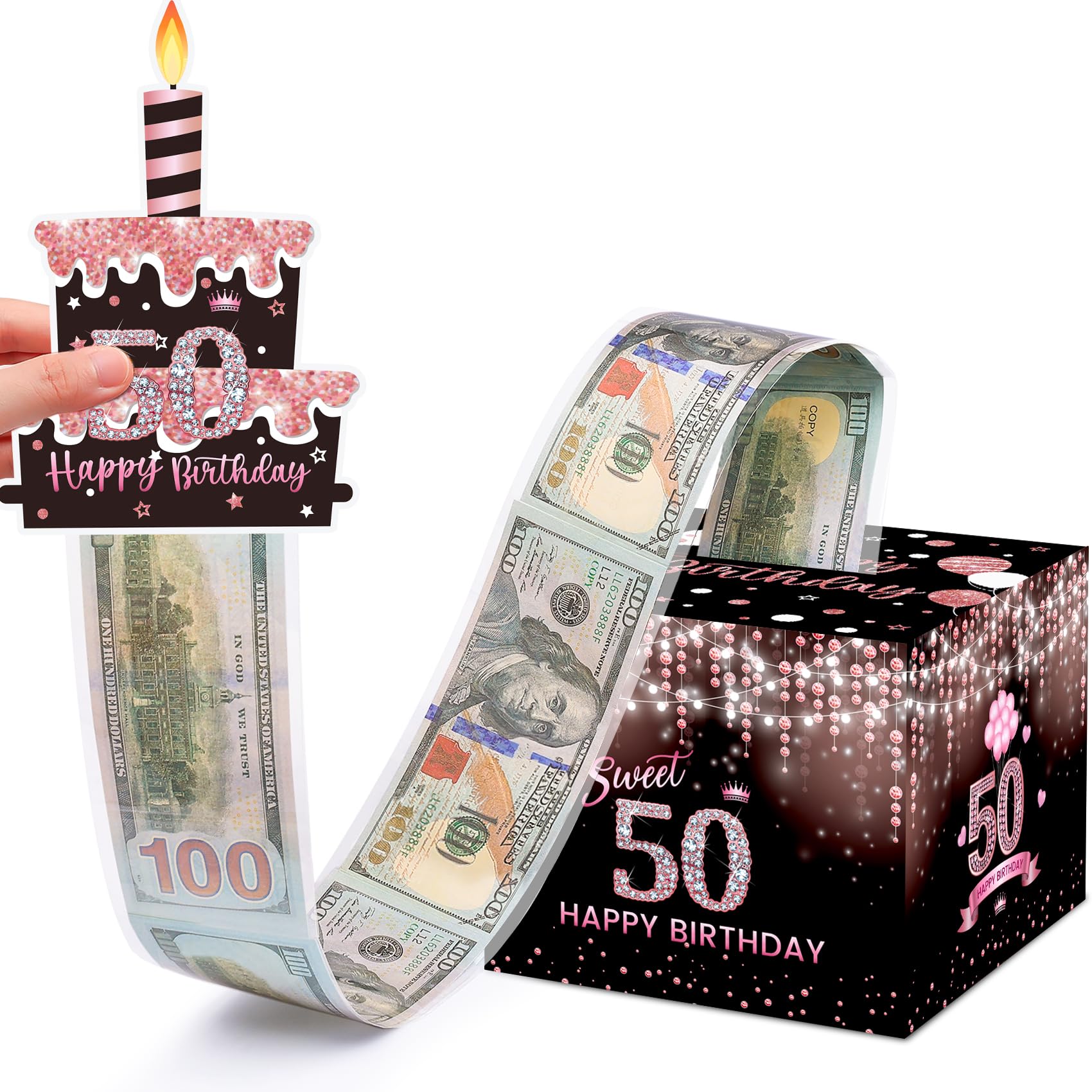 Amazon.com: Meiidoshine Sweet 50th Birthday Money Box for Cash Gift ...
