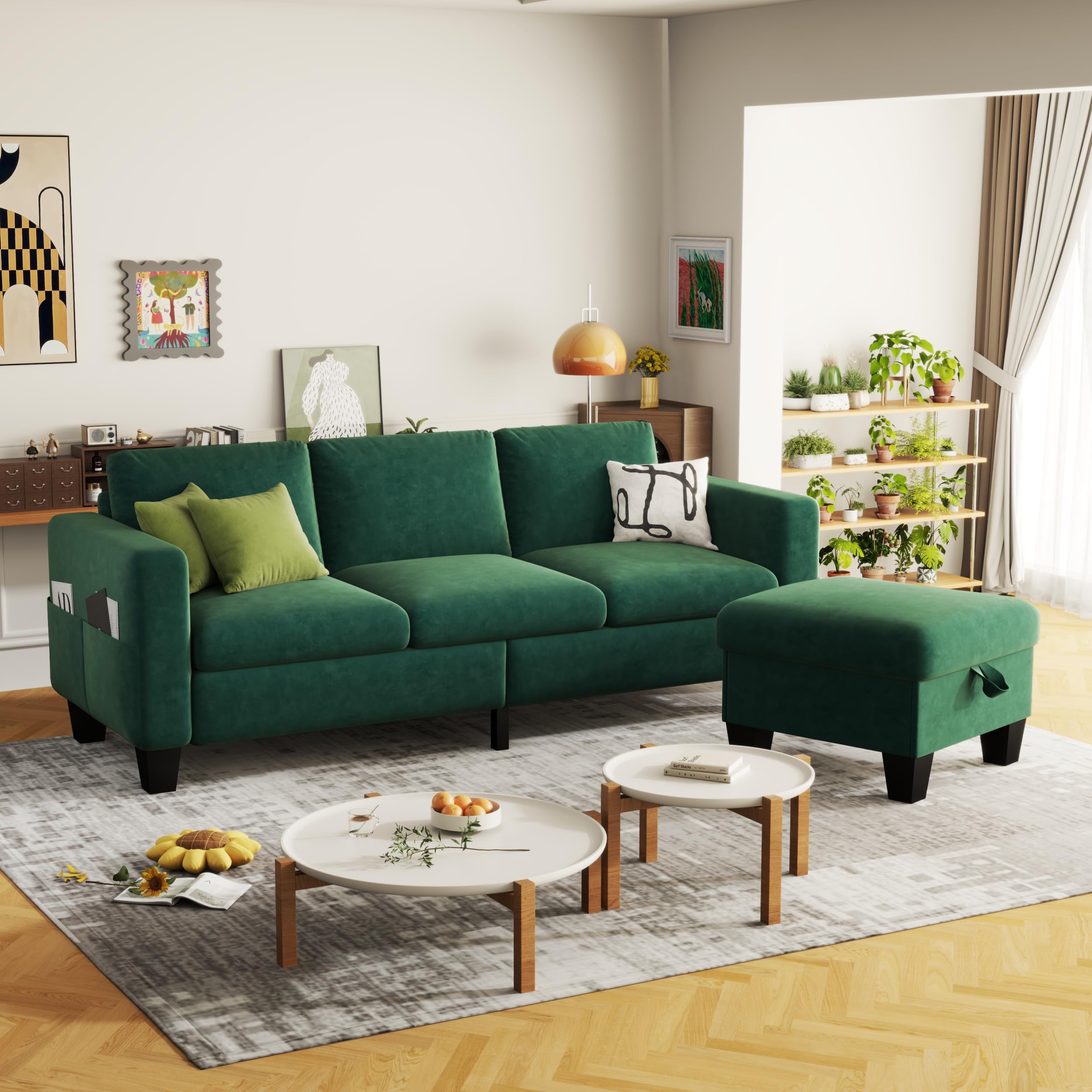 Amazon.com: ZeeFu Convertible Sectional Sofa Couch: 3 Seat L-Shaped ...