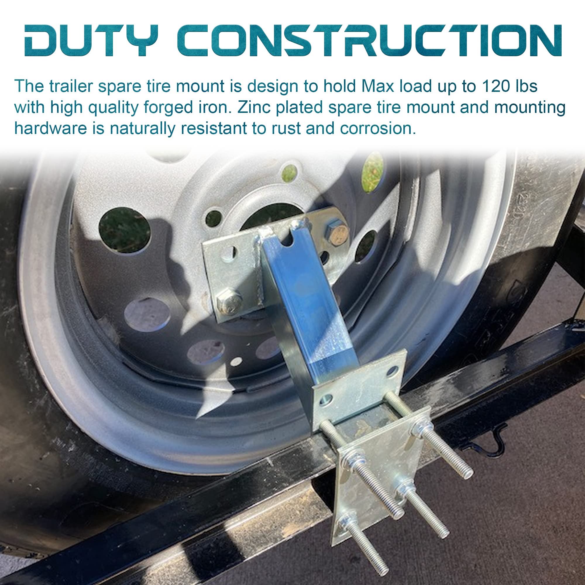 Snapklik.com : Spare Tire Mount Bracket For Trailer, 120LBS Weight ...