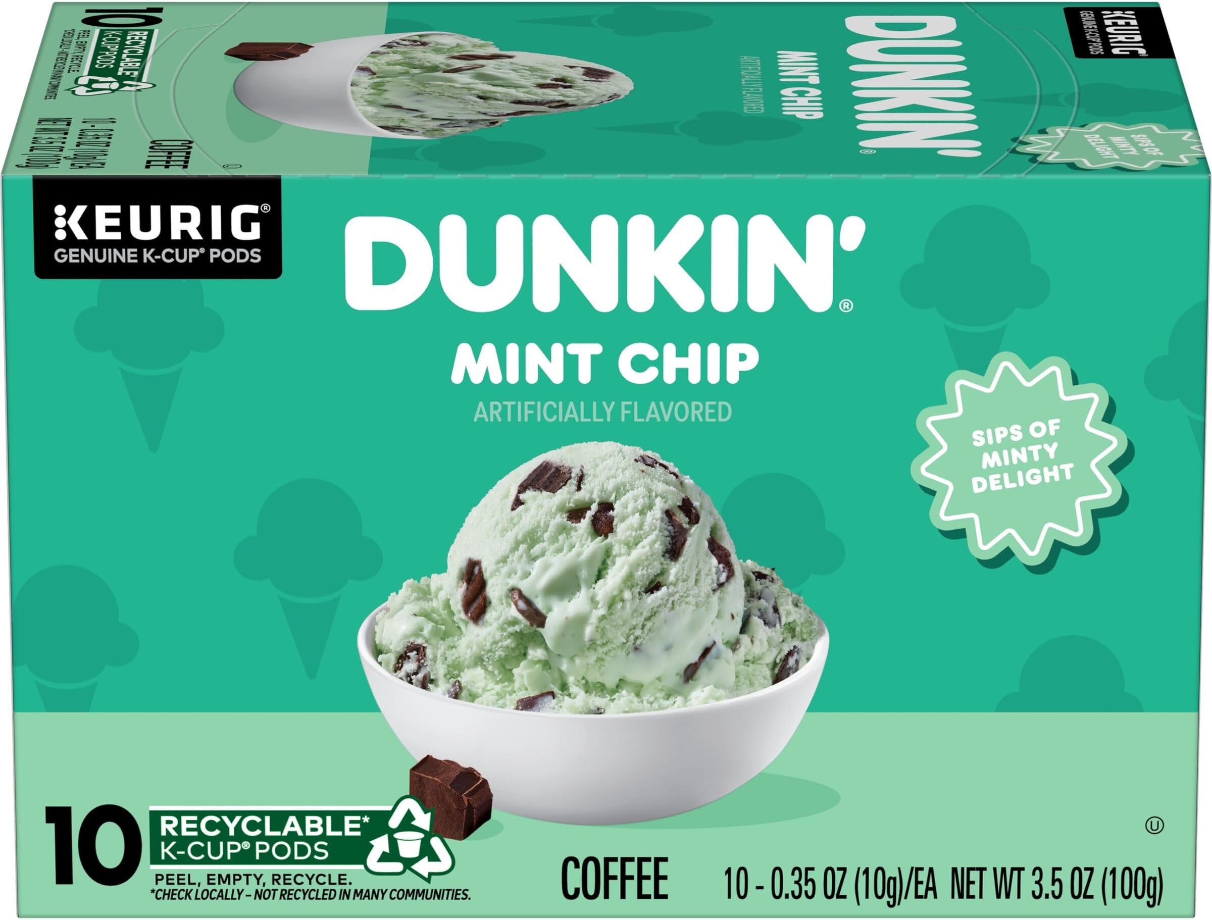 Amazon.com: Dunkin’ Mint Chip Artificially Flavored Coffee, Keurig K ...