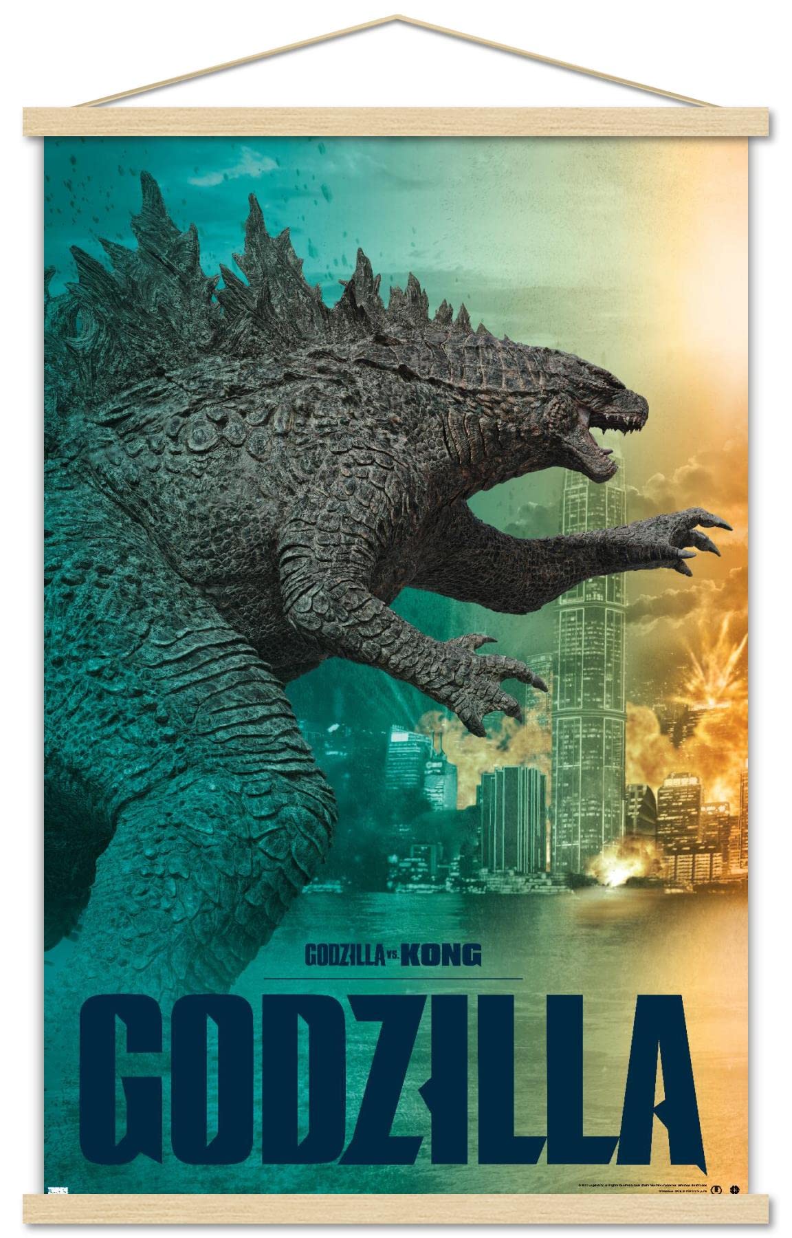 Amazon.com: Trends International Godzilla vs. Kong - Godzilla Wall Poster with Magnetic Frame ...