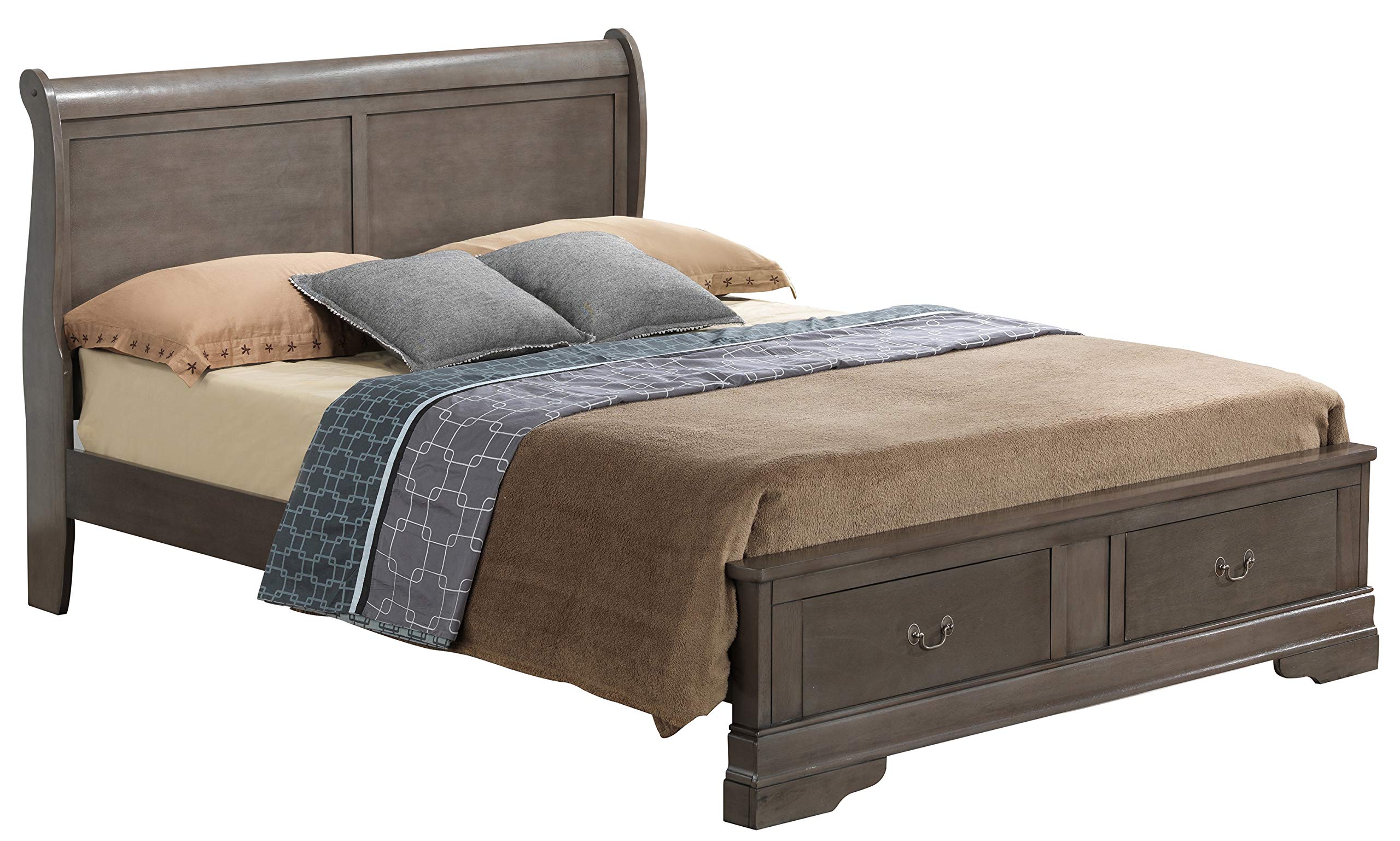 Amazon.com: Glory Furniture Suffolk , Burgundy Queen Bed, 48"H X 64"W X ...