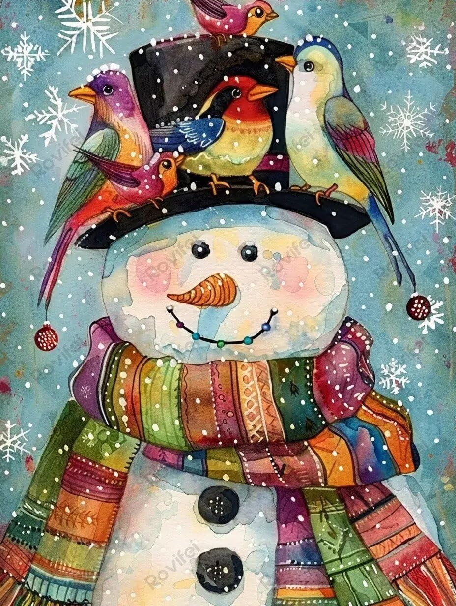 Amazon.com: 5d Diamond Art Kits for Adults, Colorful Winter Snowman ...