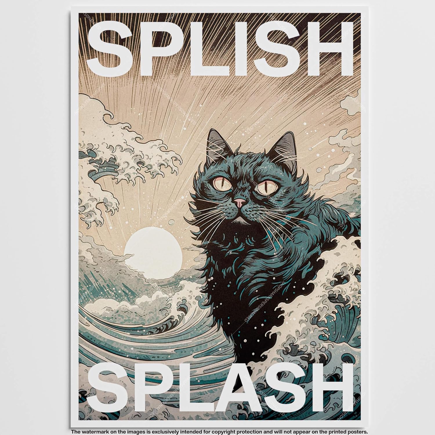 Black Cat Bathroom Wall Art - Choose from 3 Designs & 8 Sizes ...