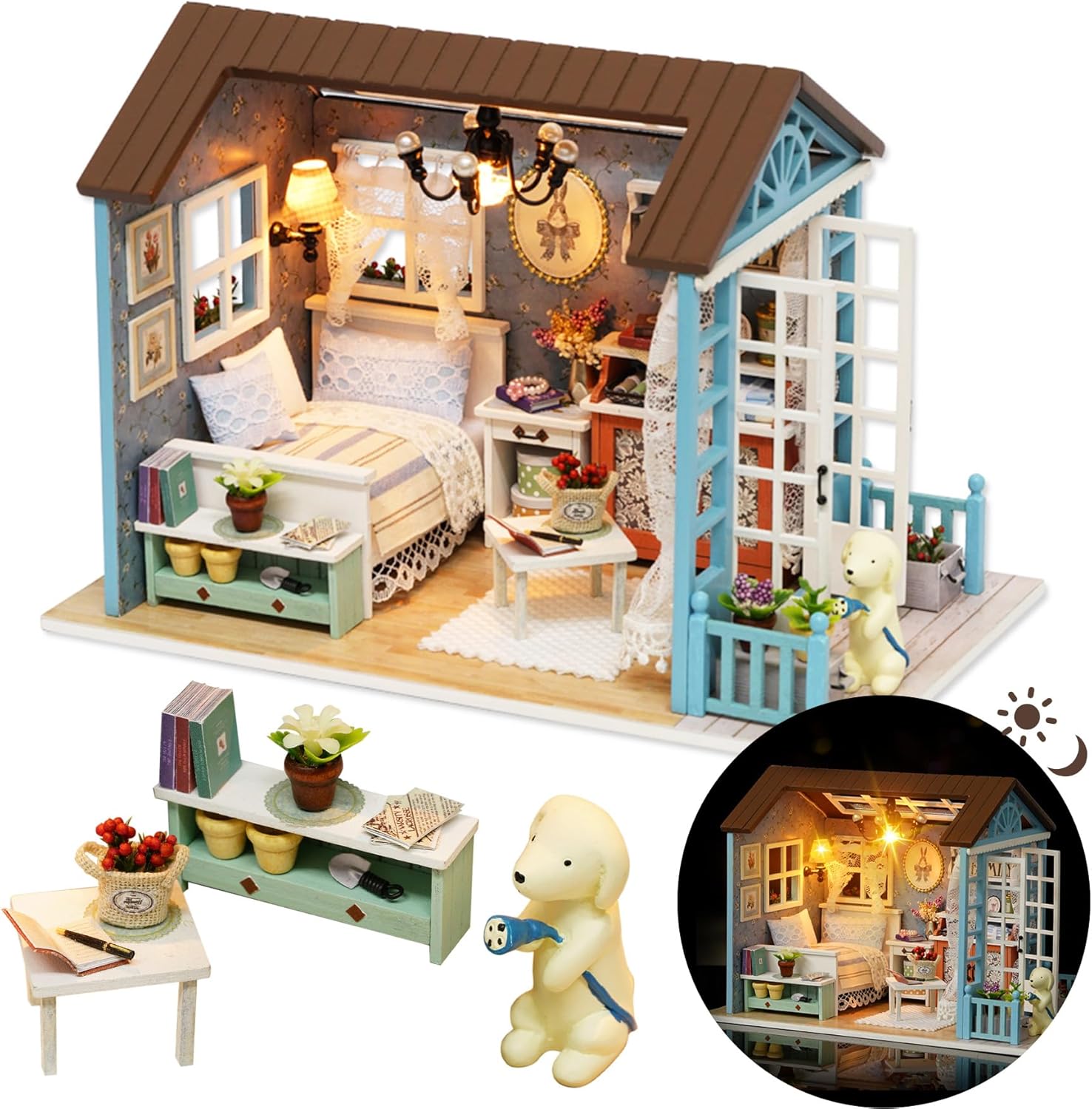 Amazon.com: DIY Miniature House Kit, DIY Dollhouse Kit for Adults to ...