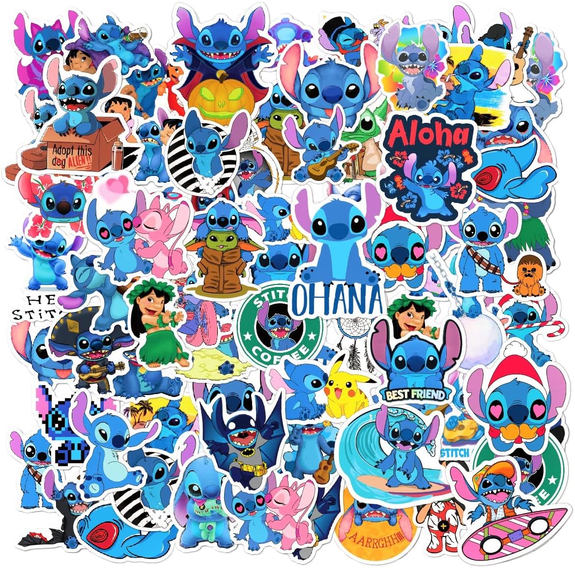 Amazon.com: Stitch 4 Sheet Foil Cover Sticker Pad, 200+ Stickers ...