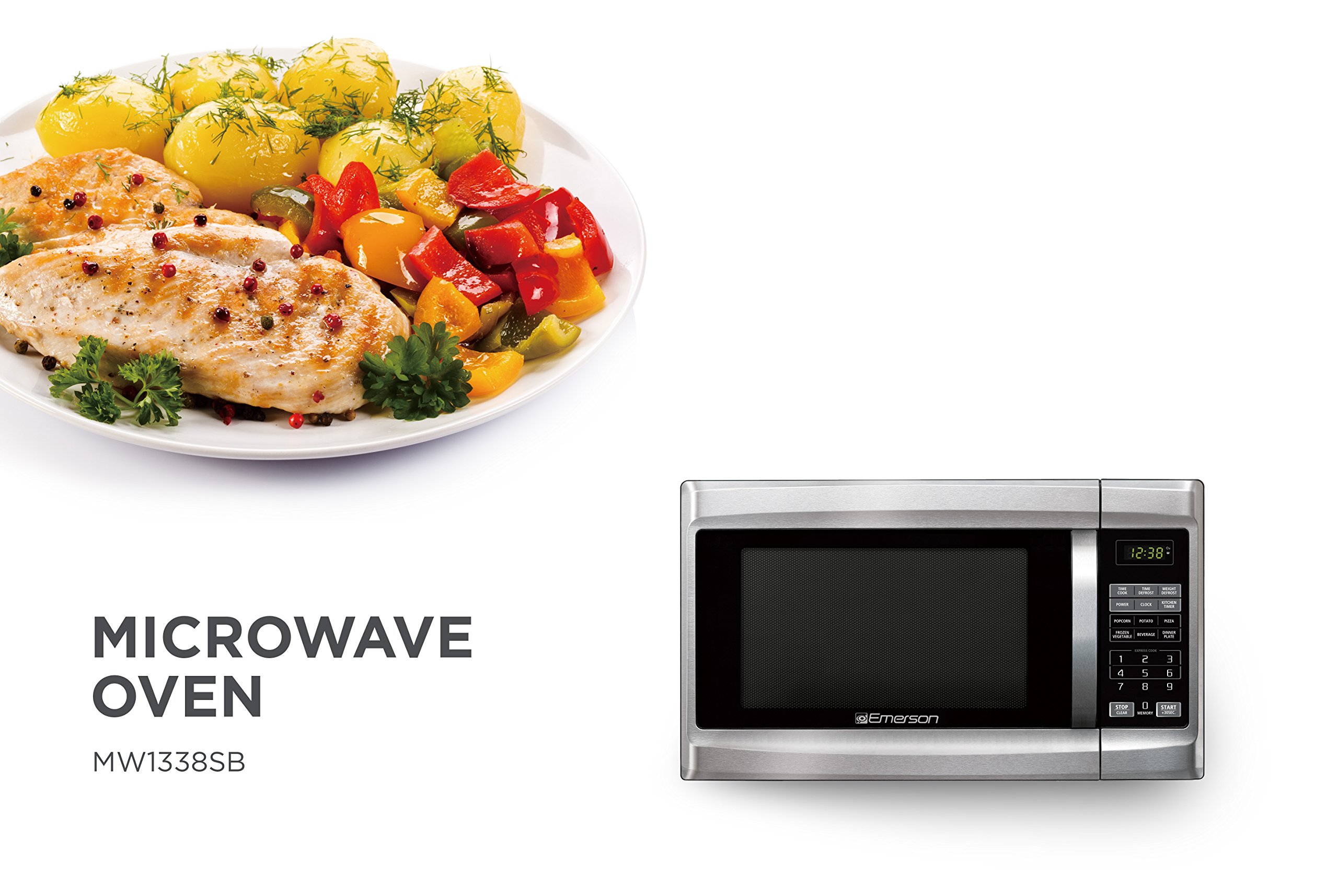 Snapklik.com : Emerson MW1338SB-N Microwave Oven w/Touch Control, Timer ...