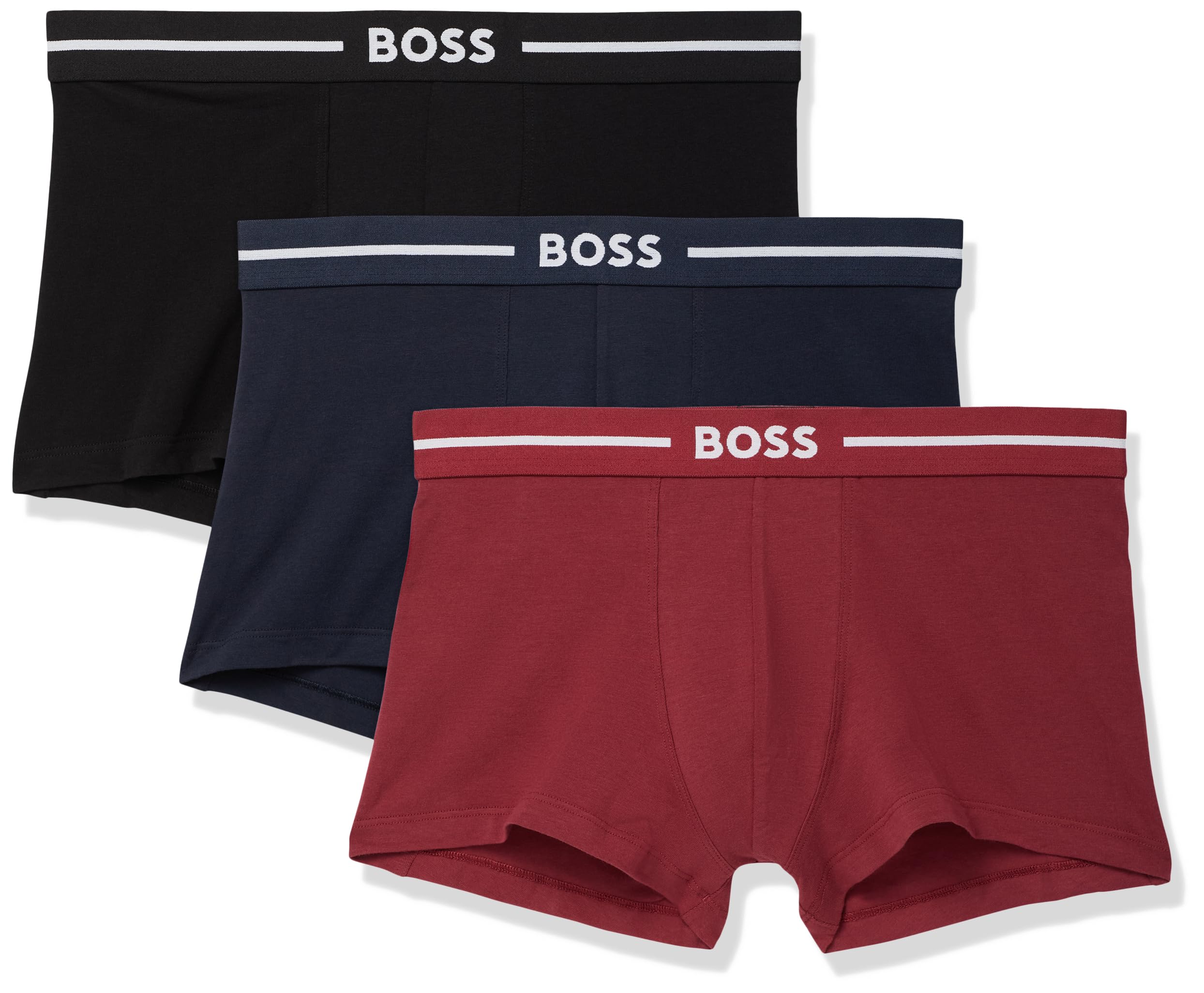 Amazon.com: BOSS Men's 3 Pack Bold Logo Cotton Stretch Trunks ...